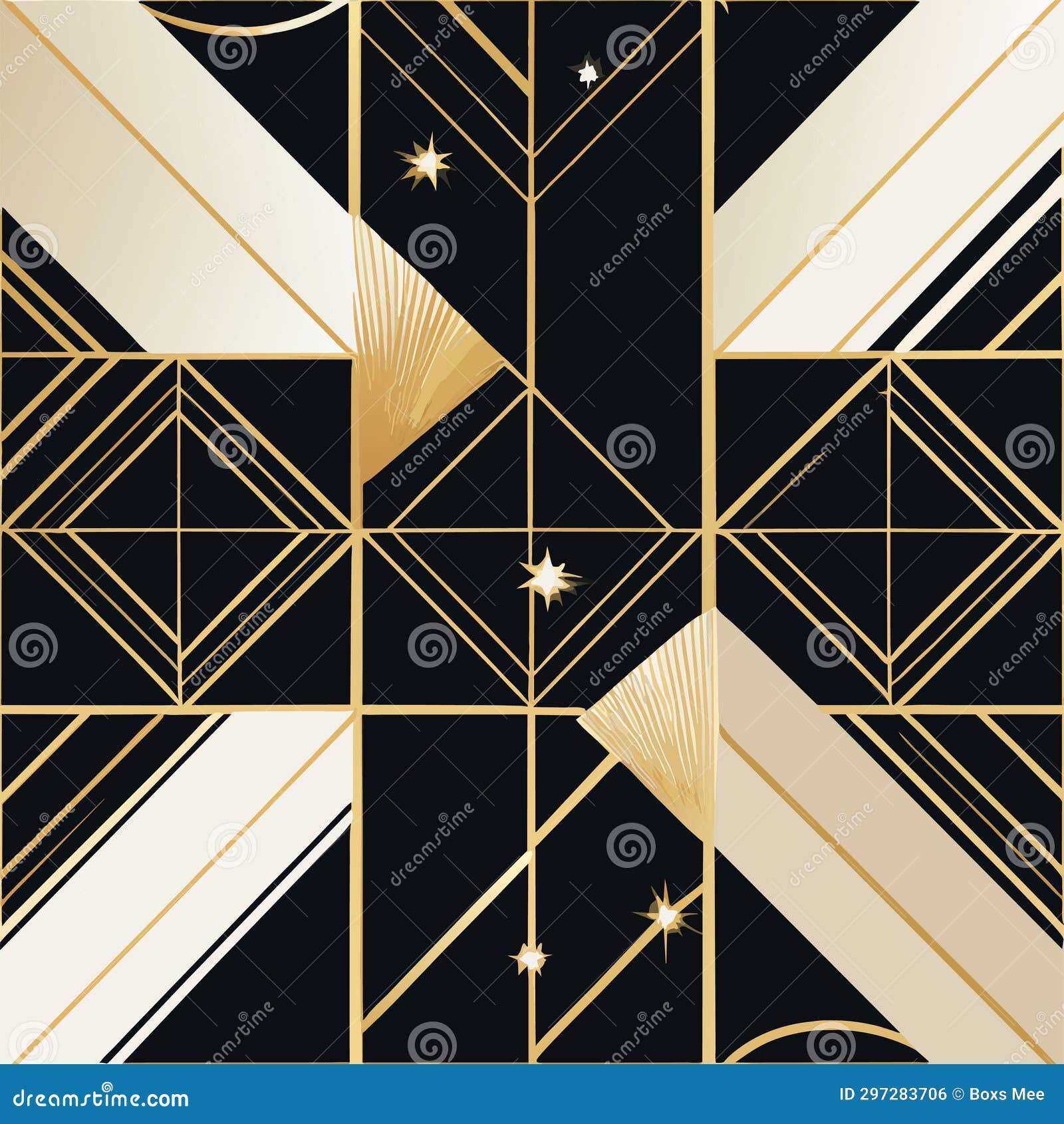 Gold and Black Geometric Pattern Background. Vector Illustration for ...