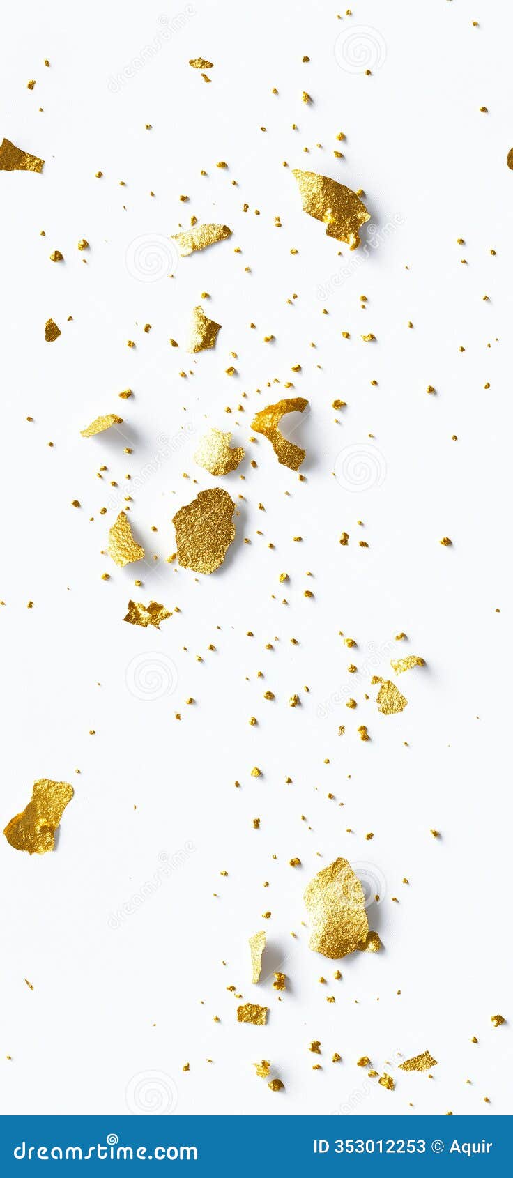 Gold and Black Paint Splattering on White Canvas Background. Sprinkled ...