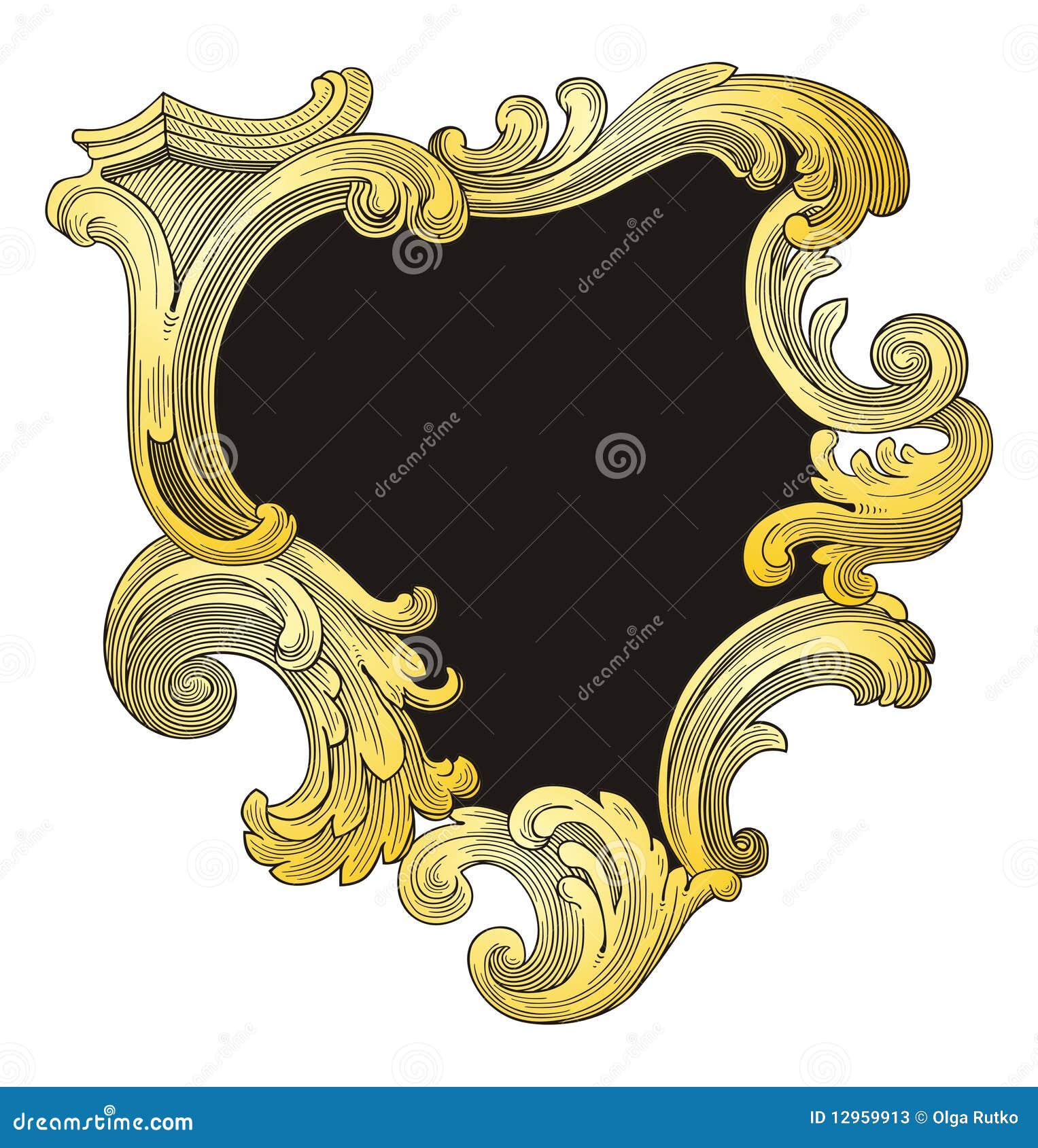 Gold and black retro frame stock vector. Illustration of insignia ...