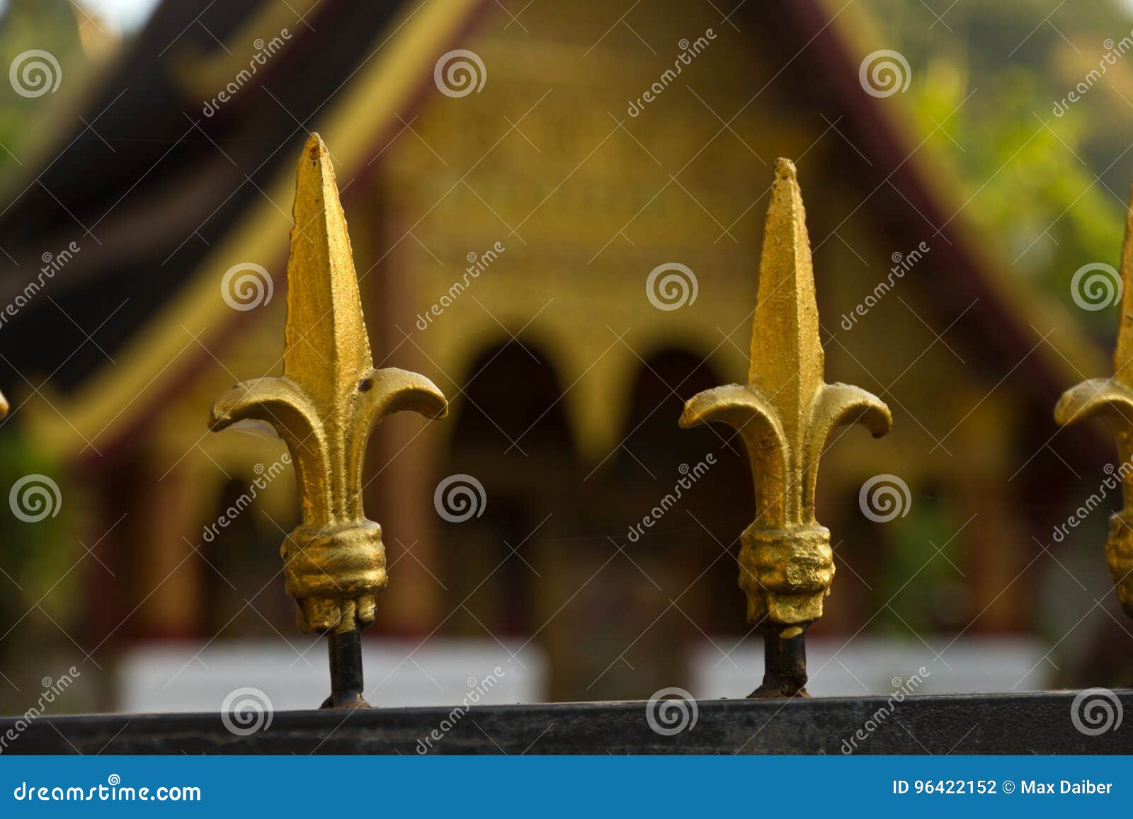 Gold and Black Wrought Iron Gate Stock Photo - Image of iron ...