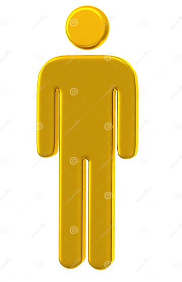 Gold blank human icon 3d stock illustration. Illustration of body ...