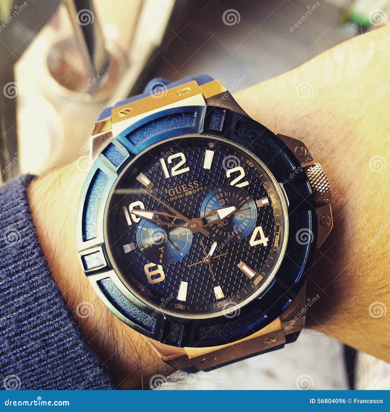 Gold blu watch editorial photo. Image of watch, gold - 56804096