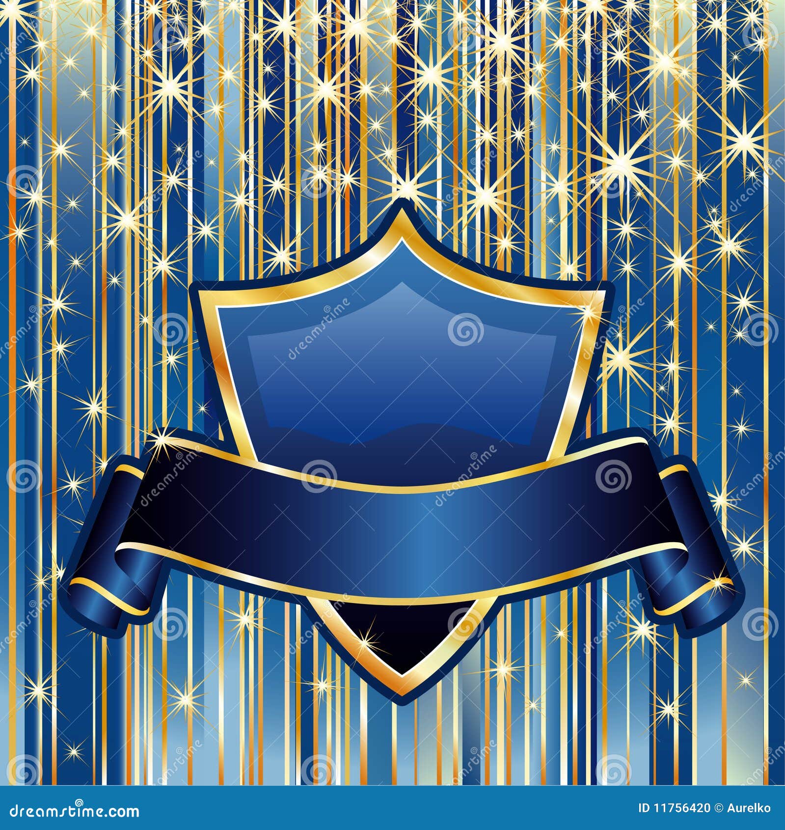 Gold on blue stock vector. Illustration of antique, holiday - 11756420