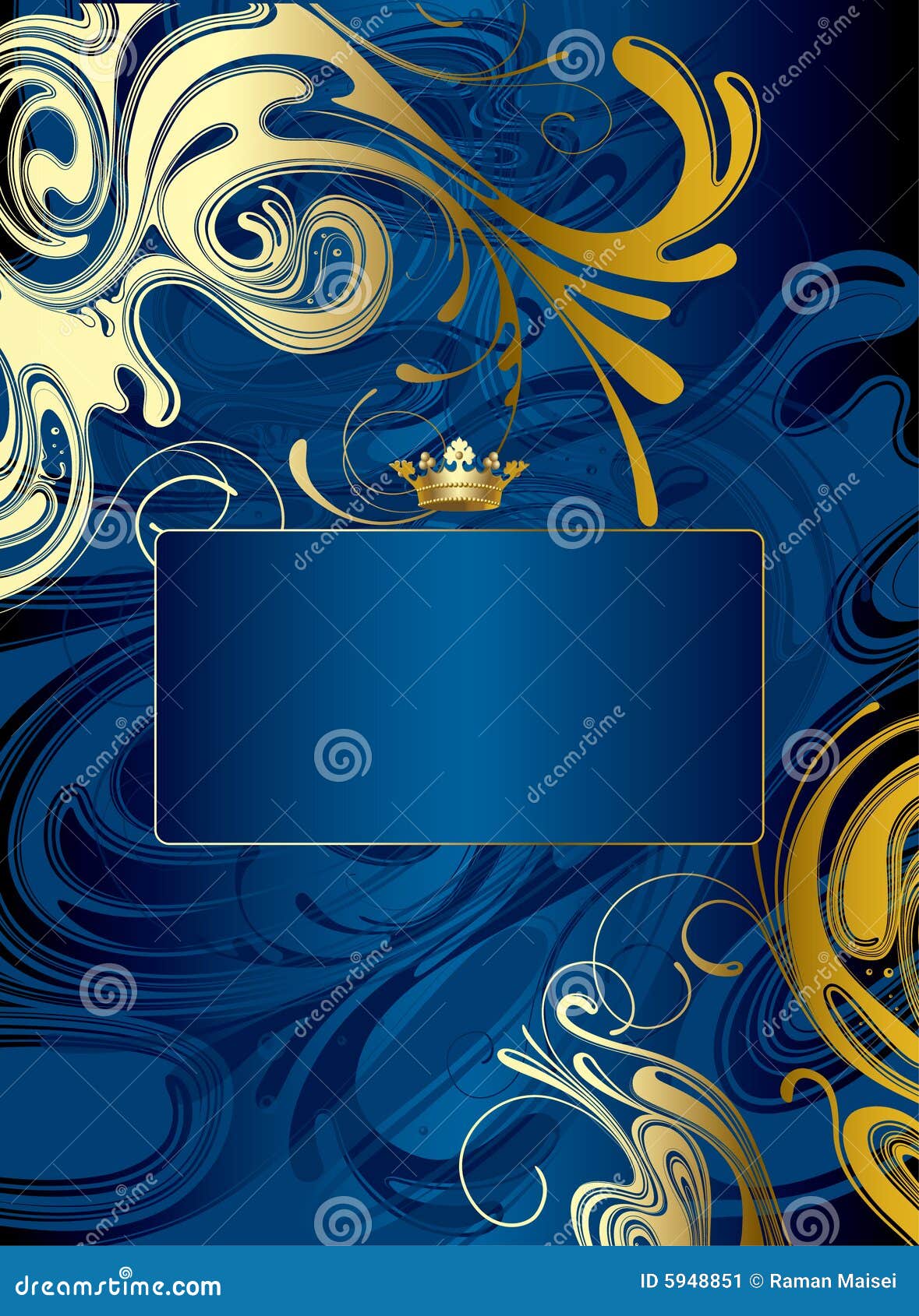 Gold-blue Abstract Background Stock Vector - Illustration of abstract ...