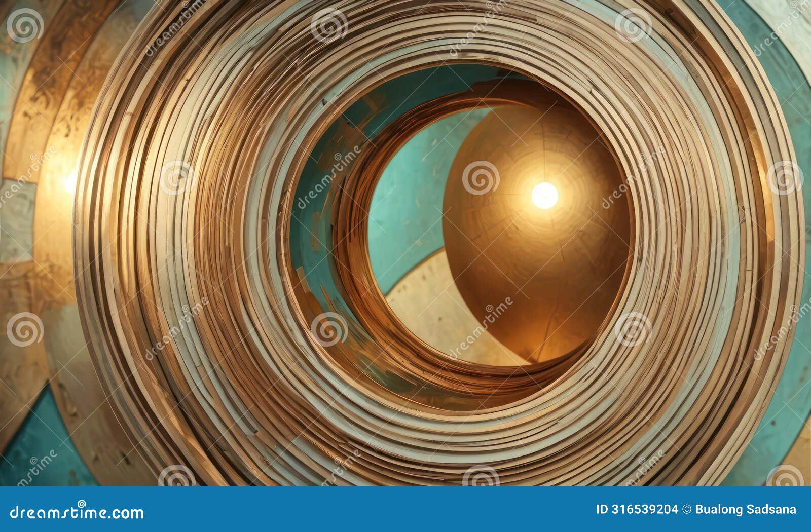 A Gold and Blue Circle is Shown in the Image, with a Reflection of the ...