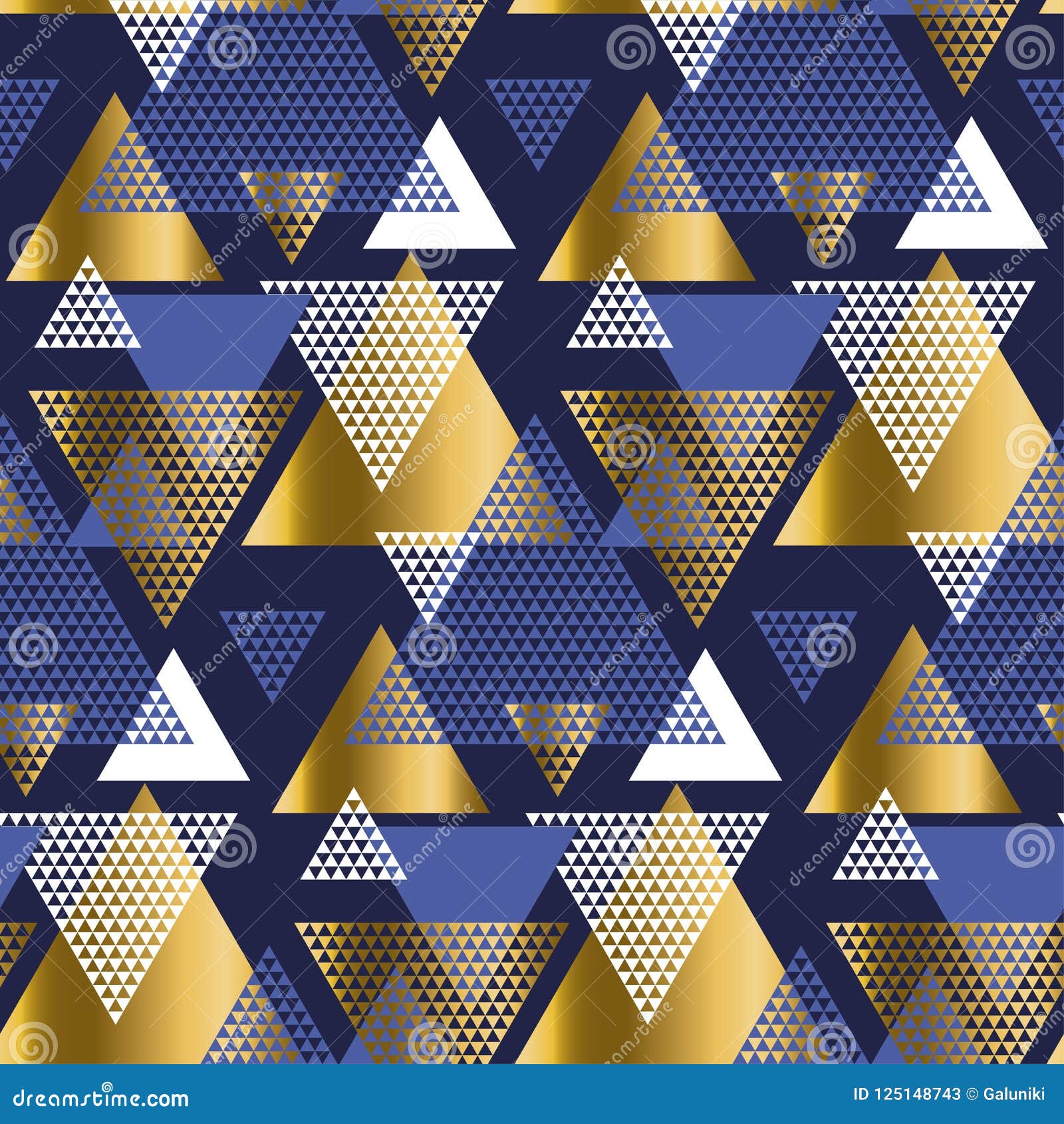 Gold and Blue Elegant Geometric Repeatable Motif Stock Vector ...