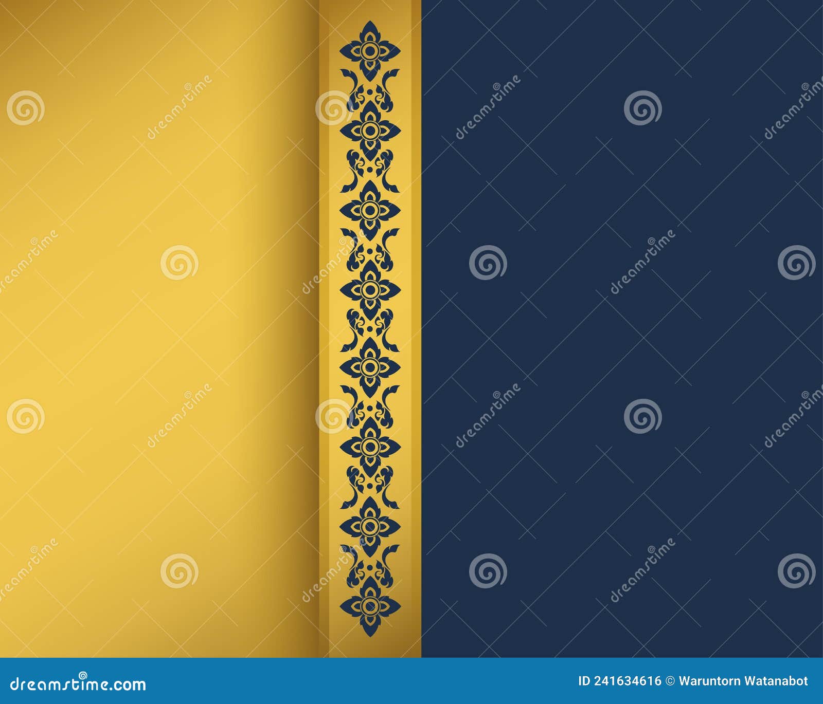 Gold Thai Art Design with Blue Velvet Background Stock Vector ...