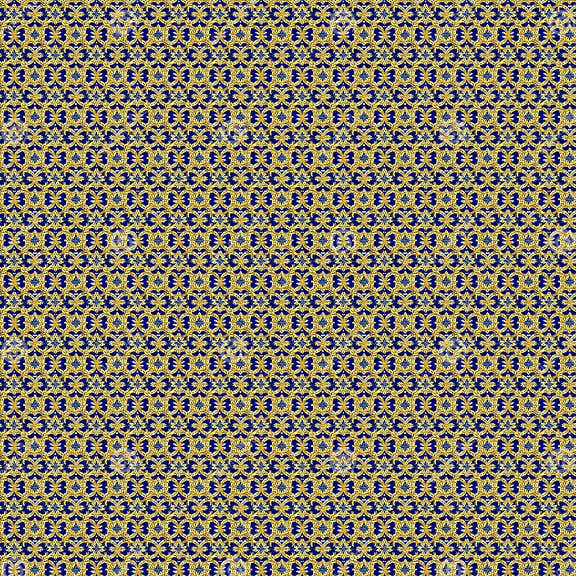 Gold and Blue Pattern Background in Art Stock Illustration ...