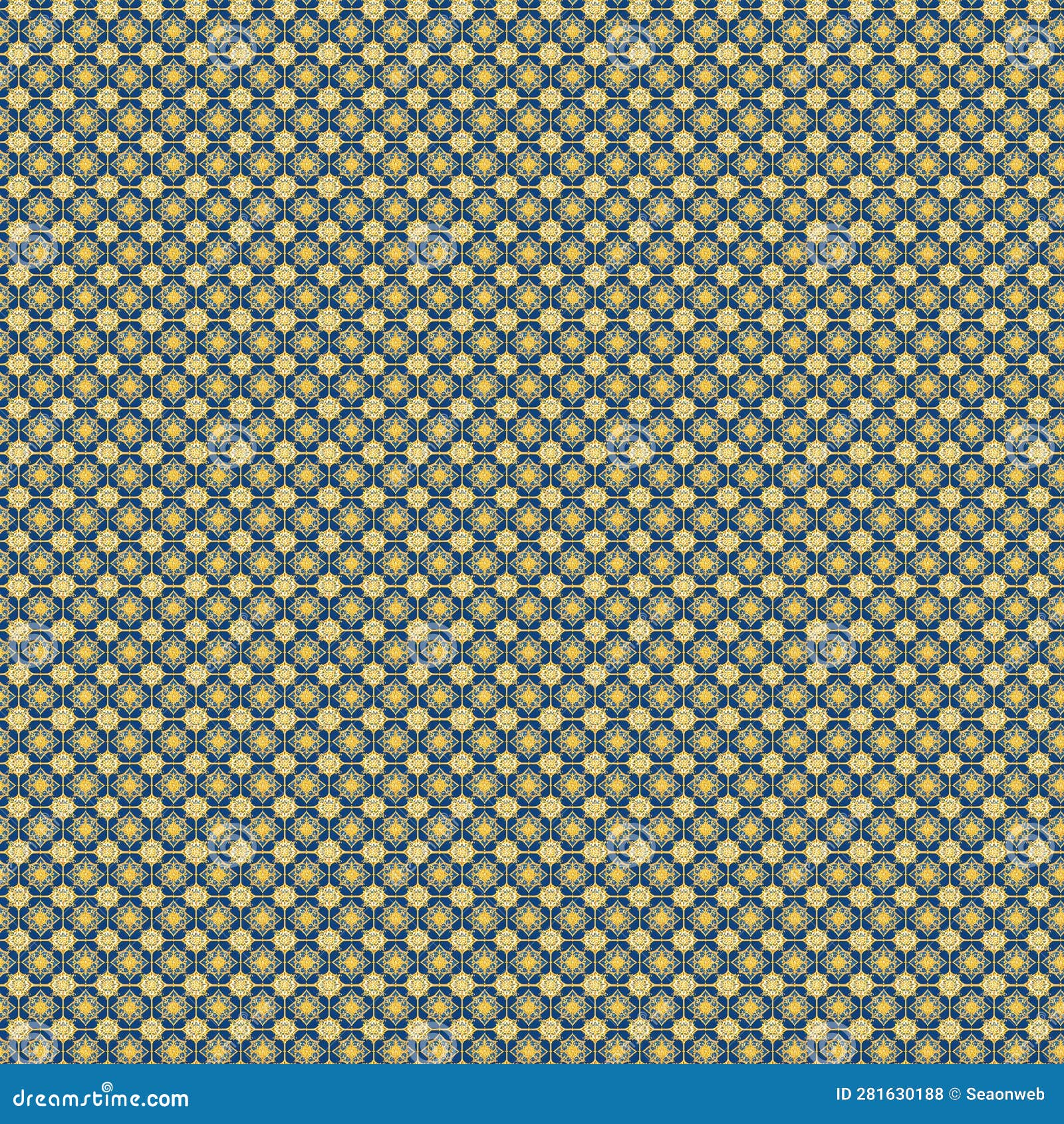 Gold and Blue Pattern Background in Art Stock Illustration ...