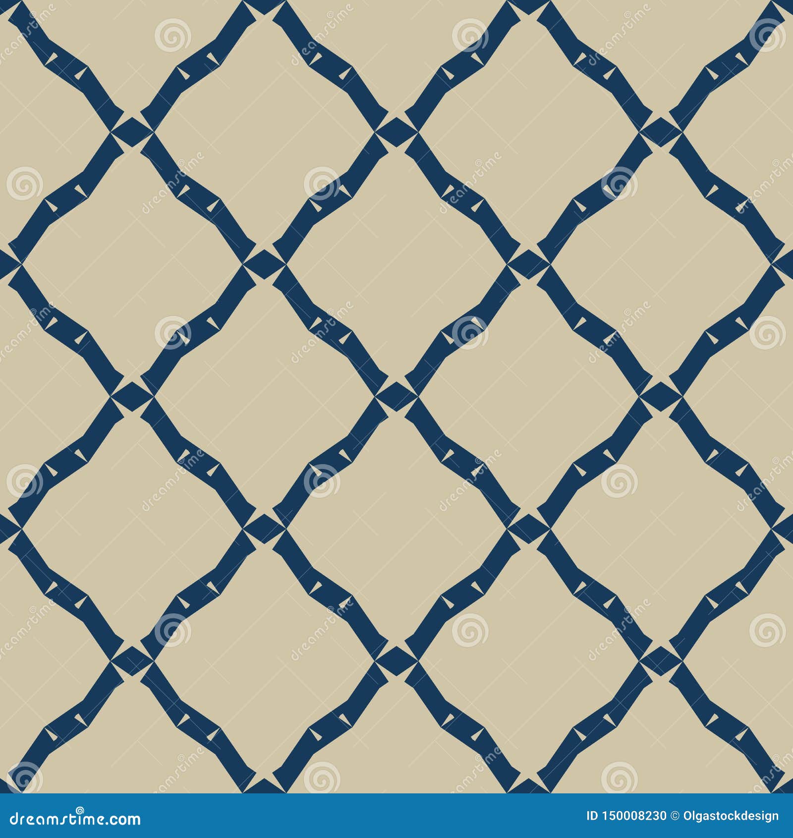 Gold and Blue Pattern. Vector Abstract Geometric Seamless Texture with ...