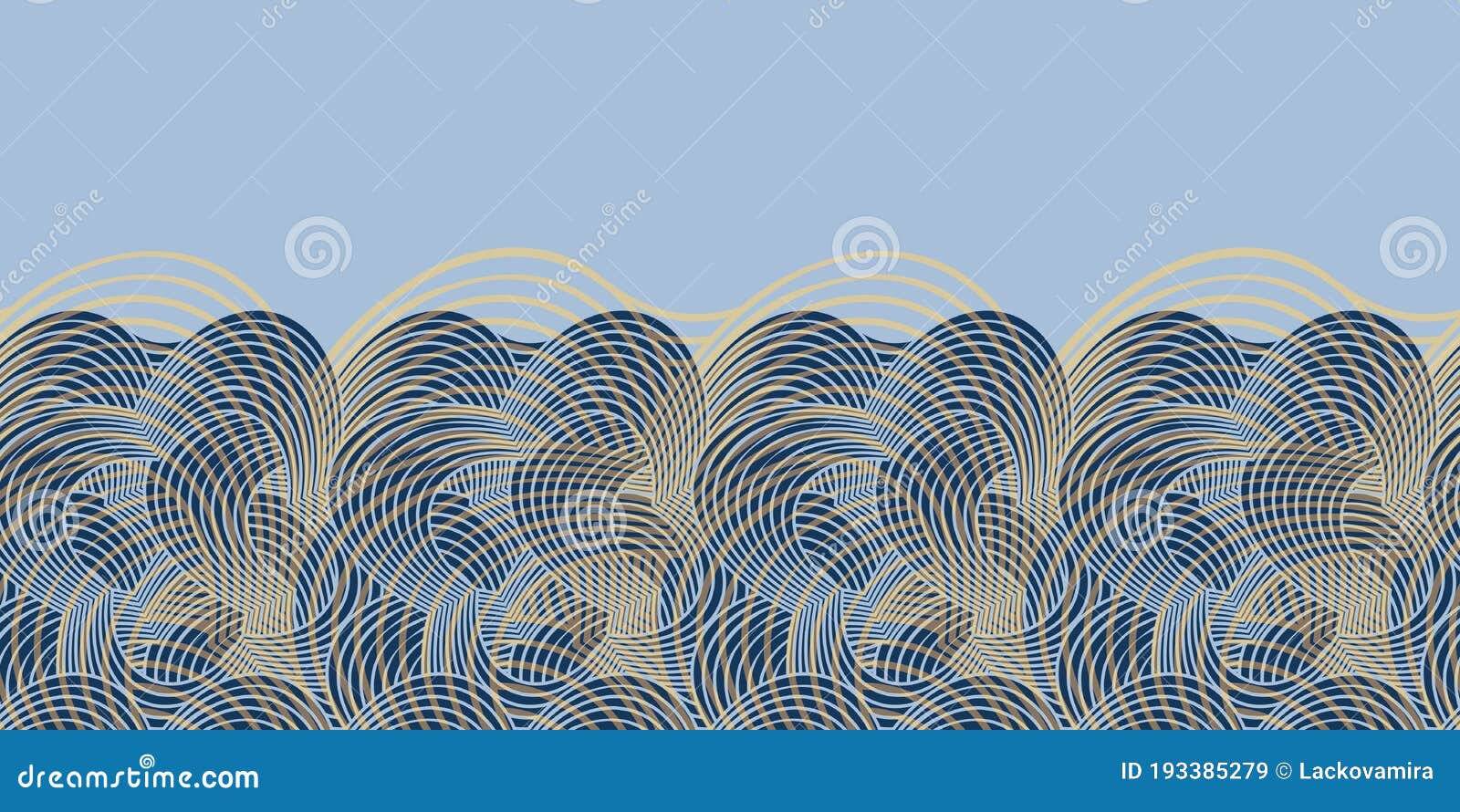Modern Vector Abstract Wave Border Created of Overlapping Geometric ...