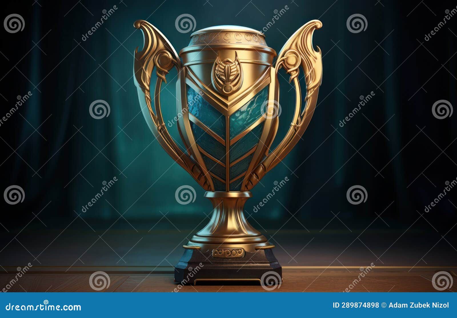 A gold and blue trophy stock illustration. Illustration of shiny ...