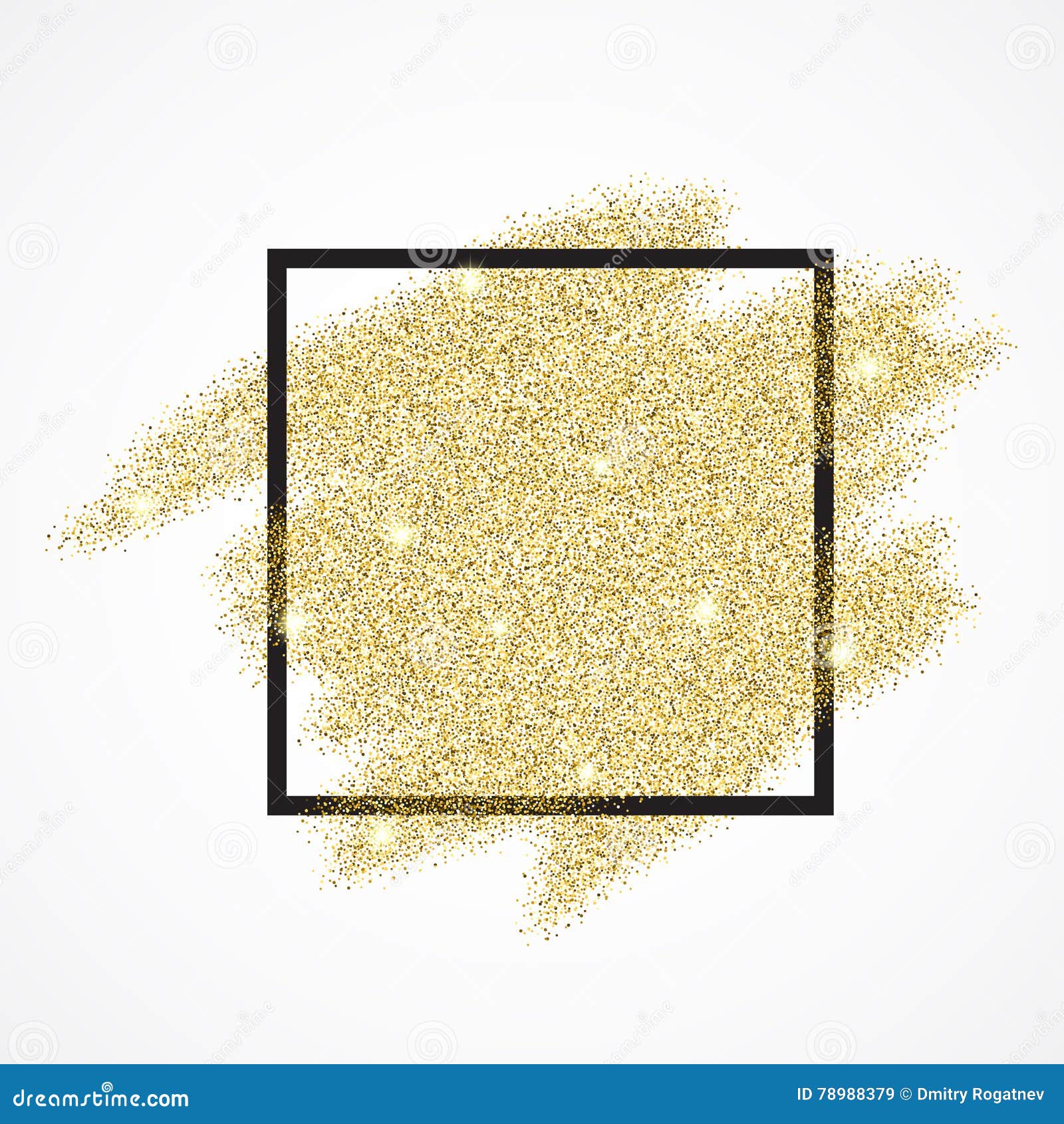 Gold Blur Glitter Background In Frame. Cartoon Vector | CartoonDealer ...