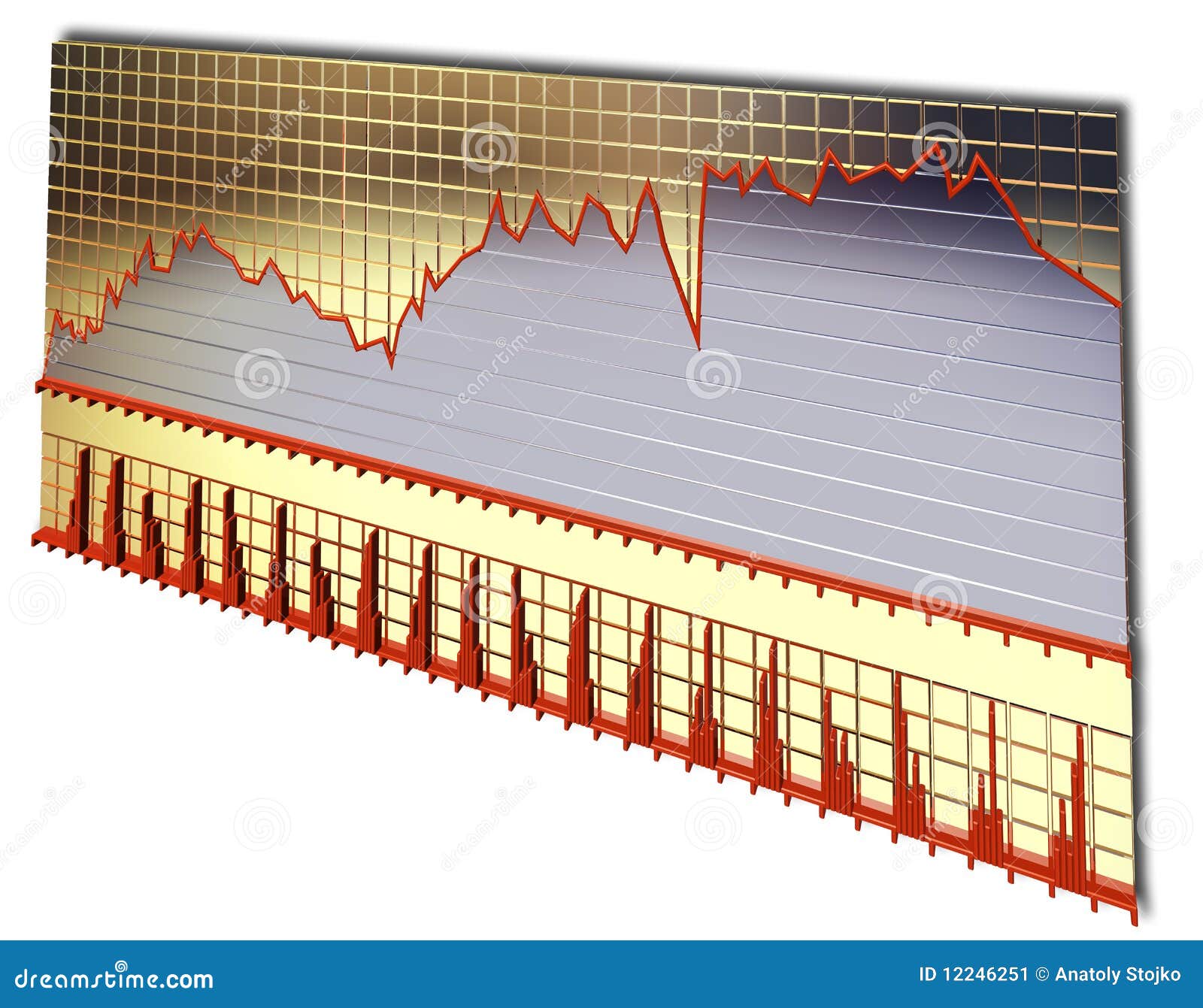 Gold board of stock chart stock illustration. Illustration of board ...