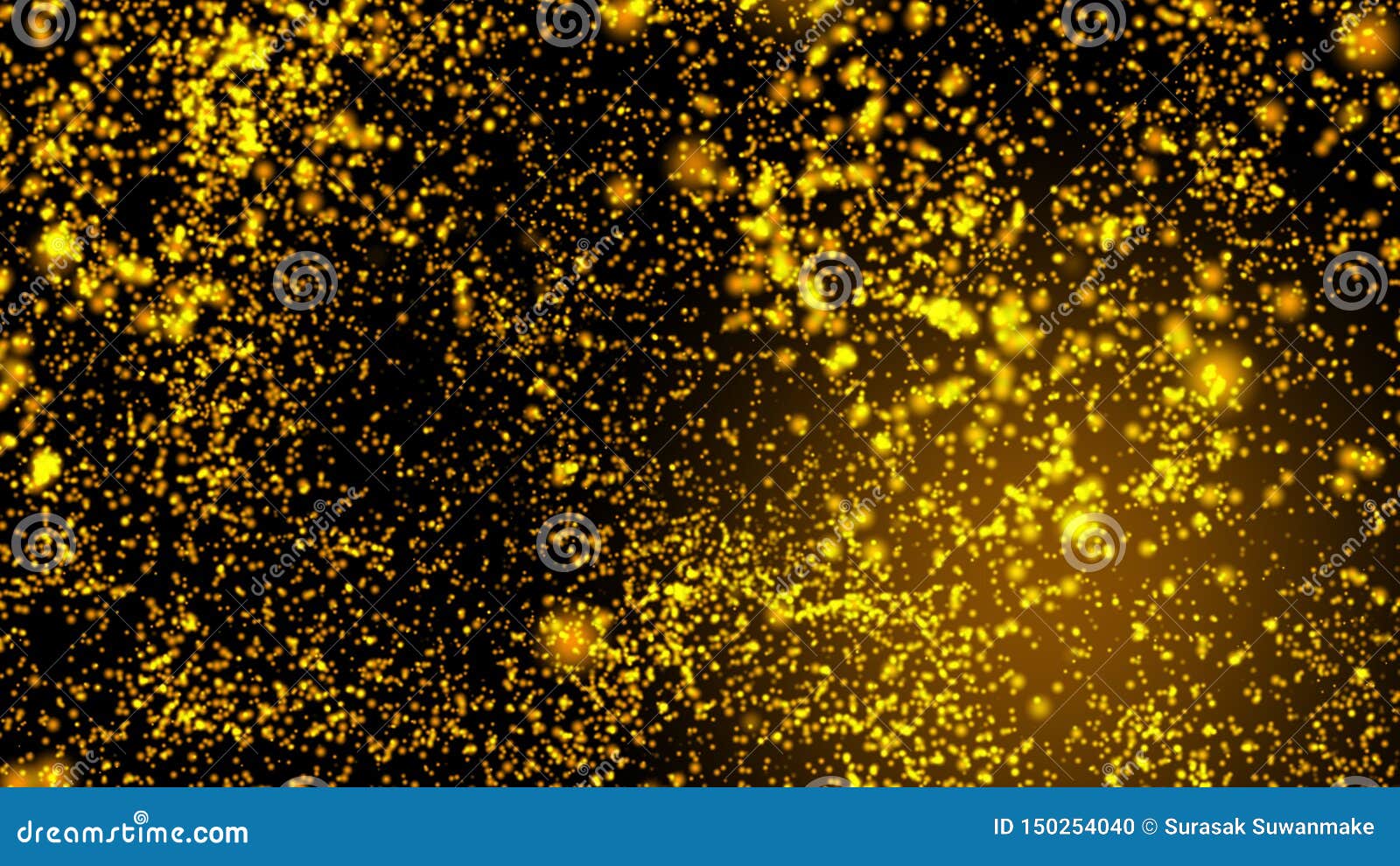 Gold Bokeh Graphics, 3D Science Fiction Backgrounds Of Glowing ...