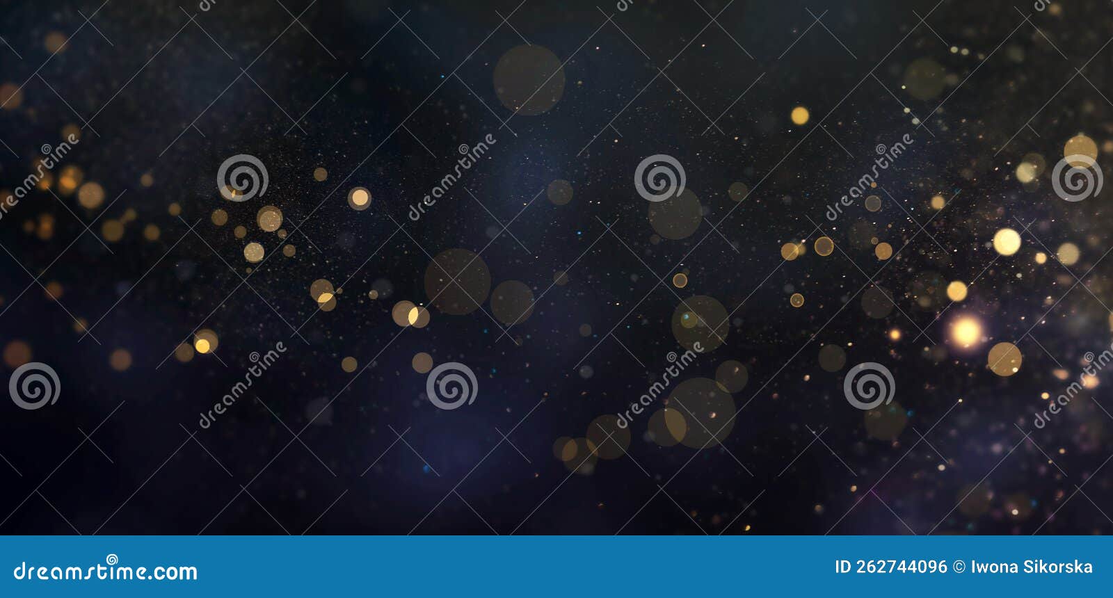 Gold Bokeh Overlay with Glowing Particles Stock Illustration ...