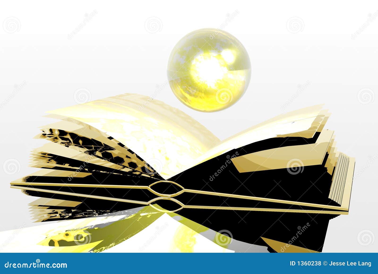 Gold book stock illustration. Illustration of open, mystic - 1360238