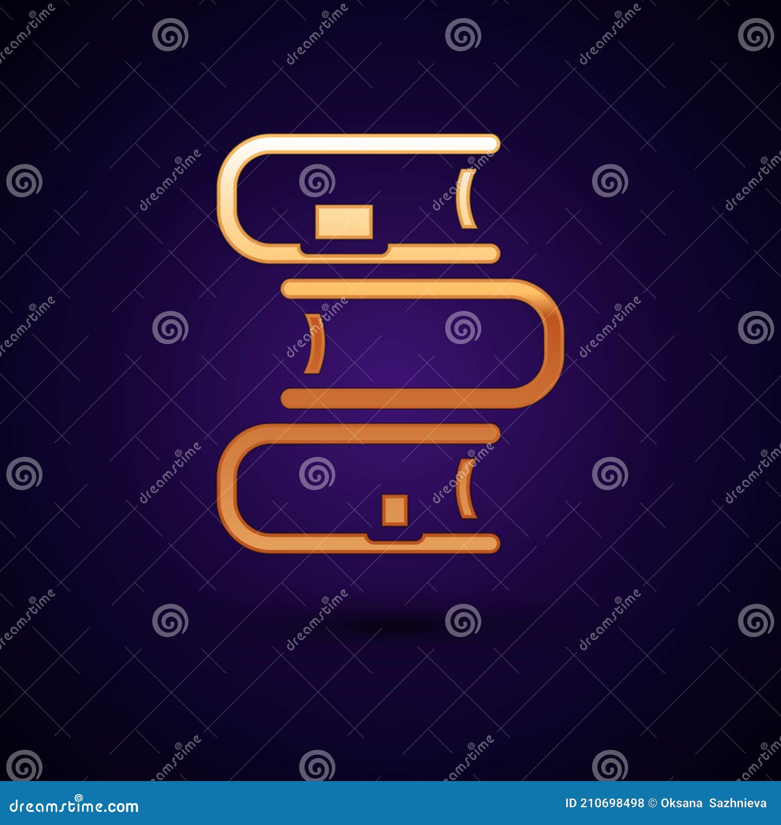 Gold Book Icon Isolated on Black Background. Vector Stock Vector ...