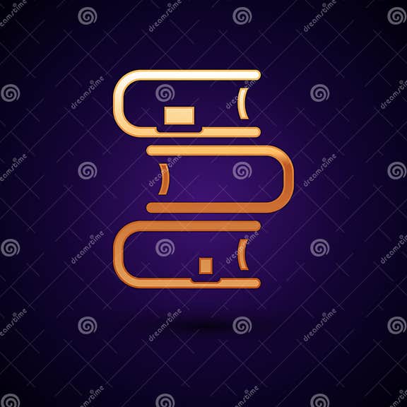 Gold Book Icon Isolated on Black Background. Vector Stock Vector ...