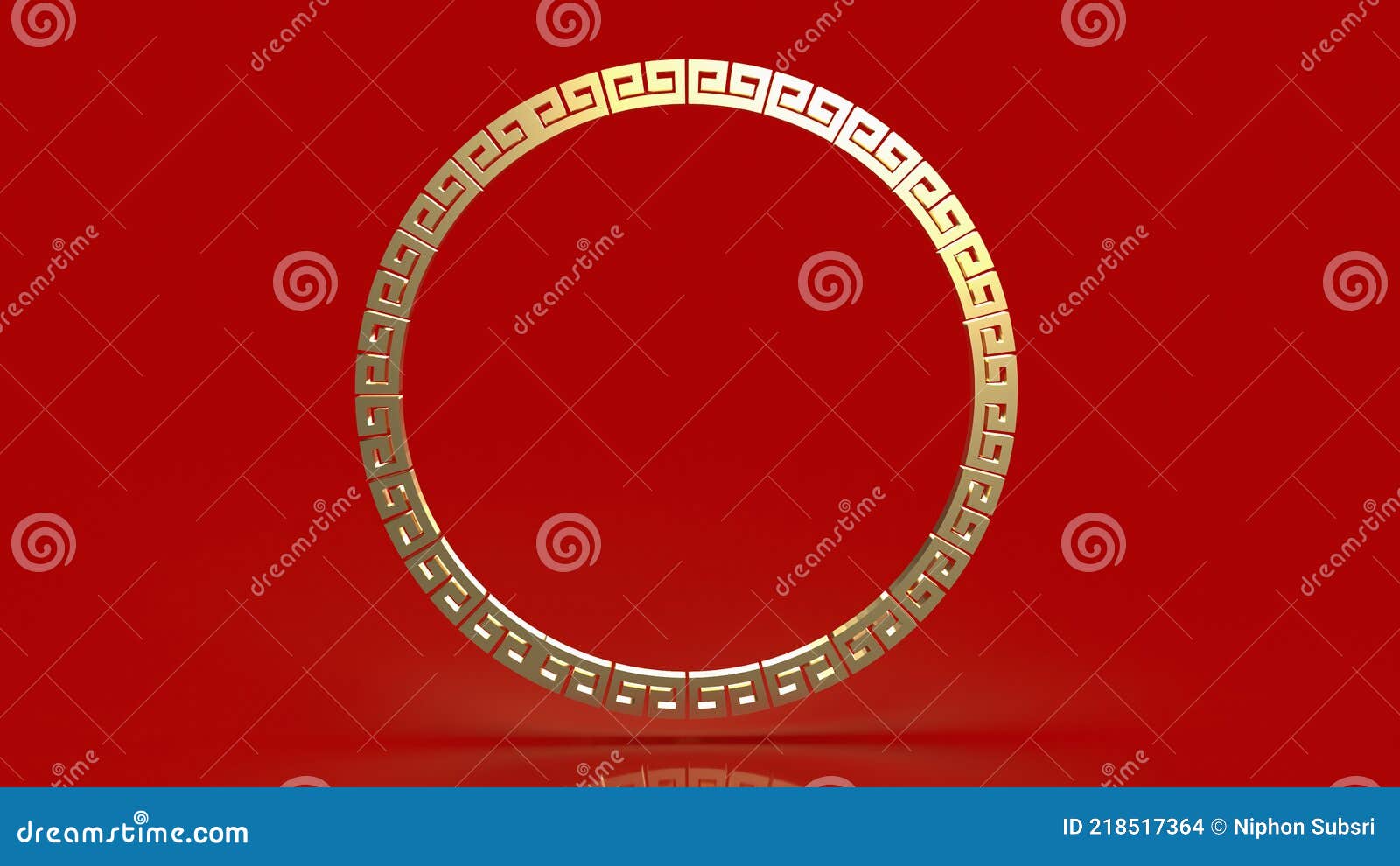 The Gold Border Chinese on Red Background 3d Rendering Stock ...