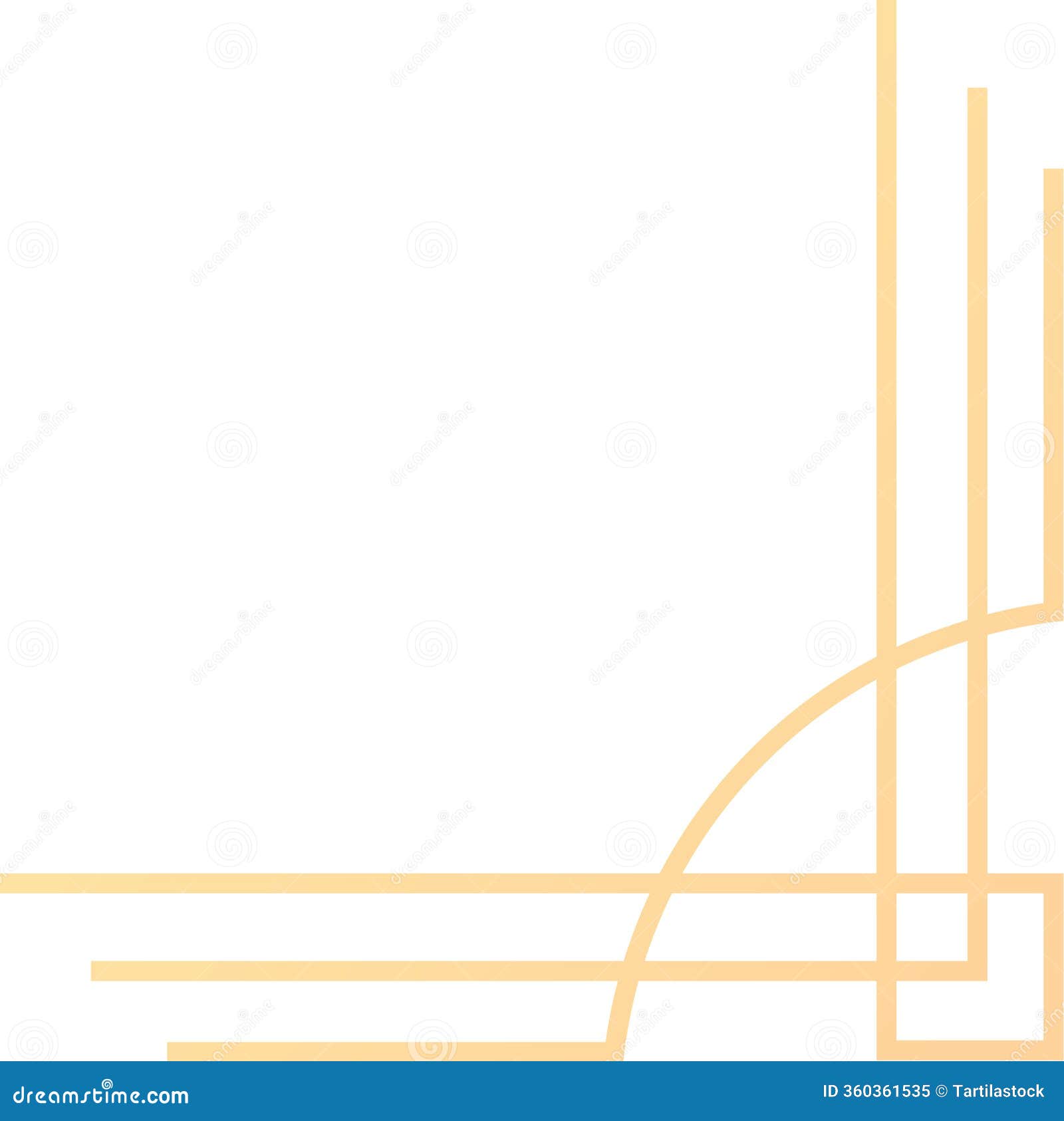 Gold Border Framing the Bottom Right Corner of a White Background ...