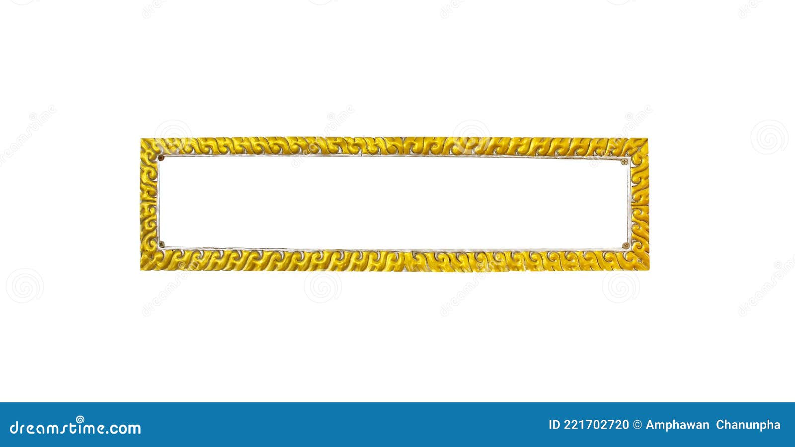 Gold Border of Picture Frame in Rectangle Shape Patterns Isolated on ...