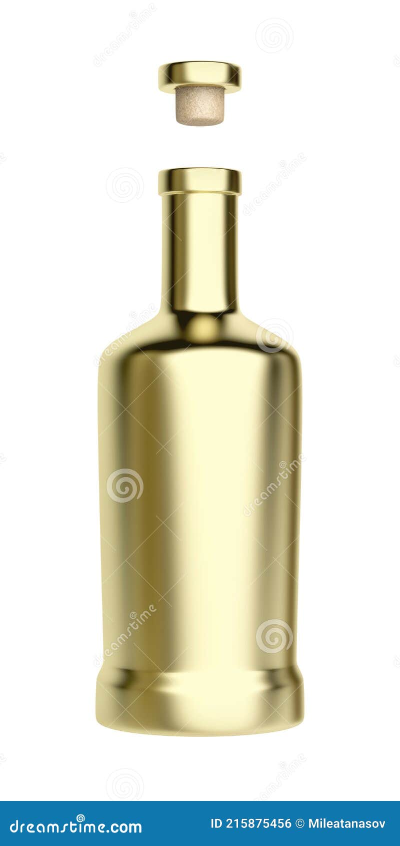 Gold Bottle for Alcoholic Beverage Stock Photo - Illustration of metal ...