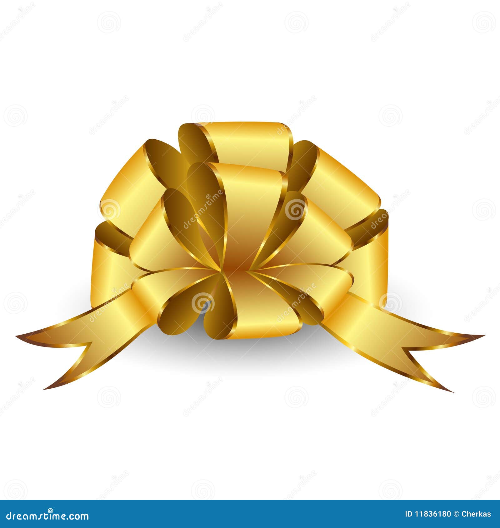 Gold bow. stock vector. Illustration of banner, document - 11836180