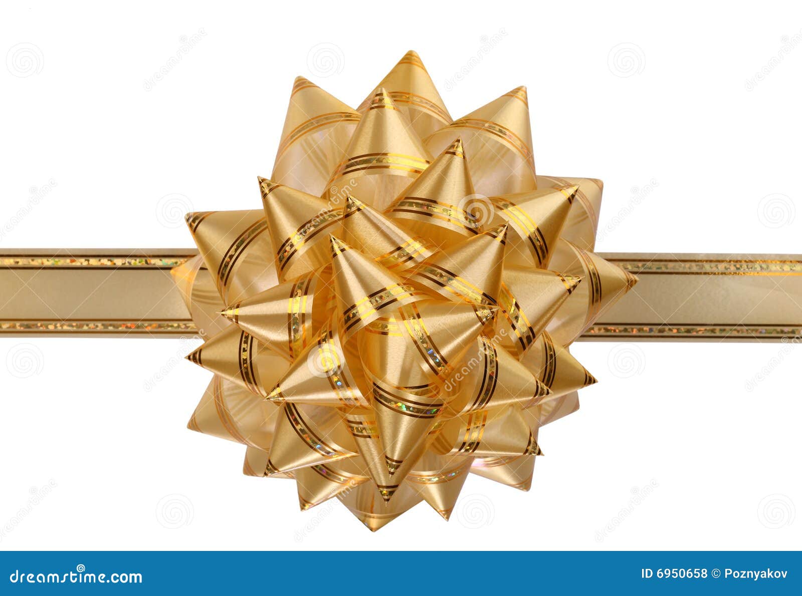 Gold bow. stock photo. Image of satin, surprise, element - 6950658