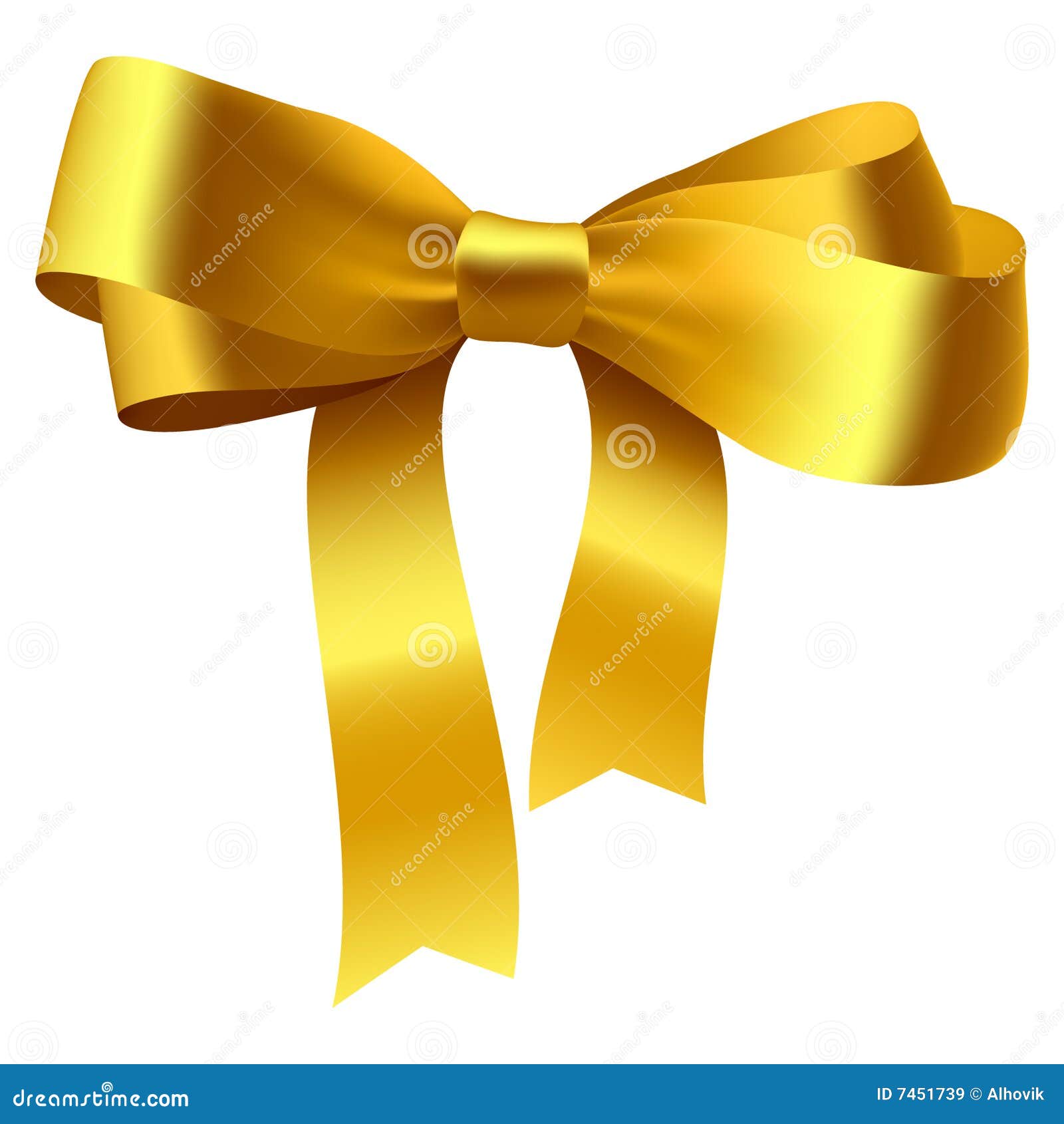 Gold bow stock vector. Illustration of design, gold, holiday - 7451739