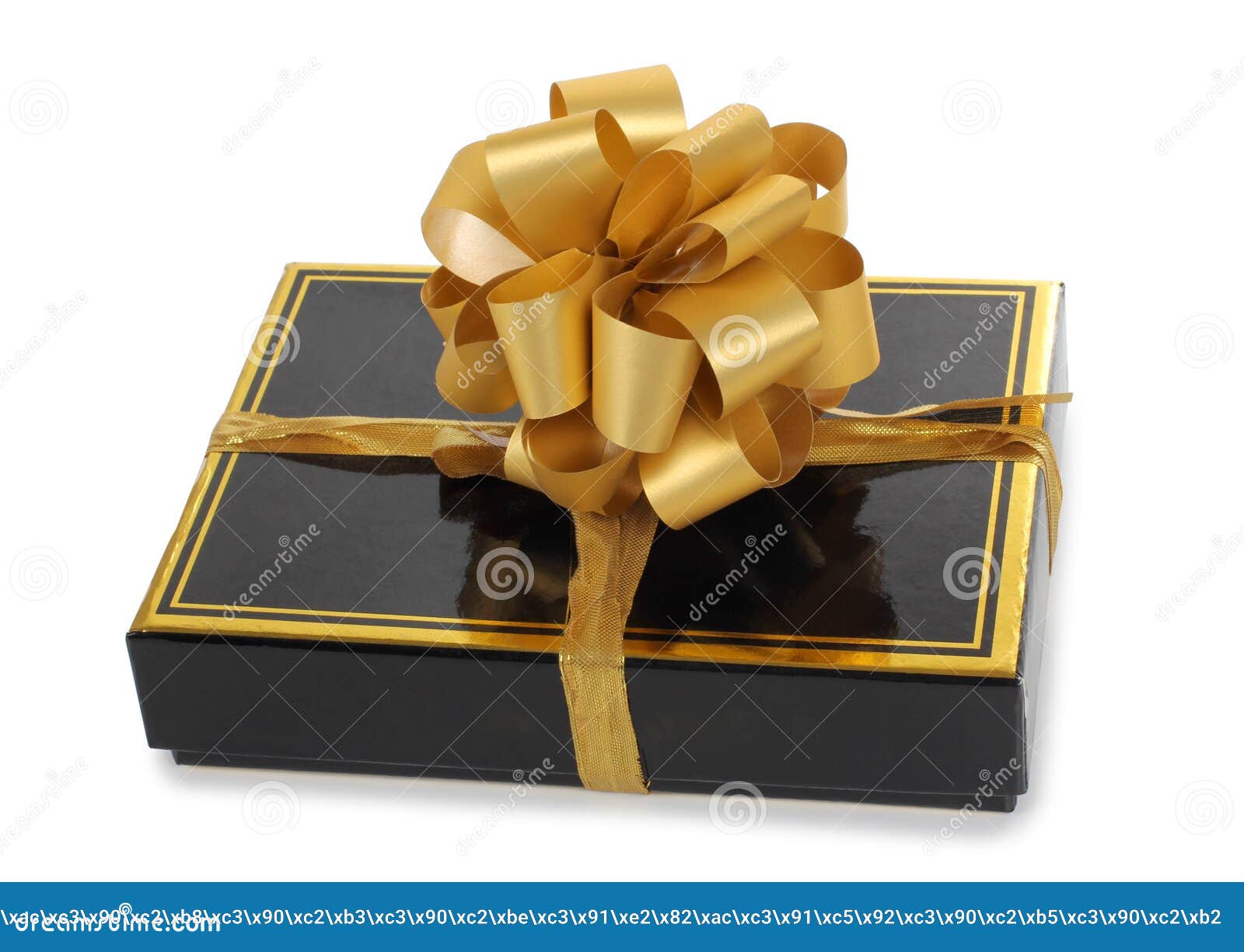 Gold bow and box stock photo. Image of shopping, valentine - 28492838