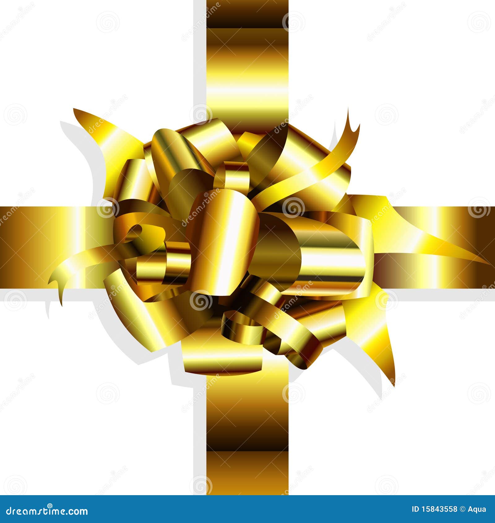 Gold bow decorative stock vector. Illustration of decor - 15843558