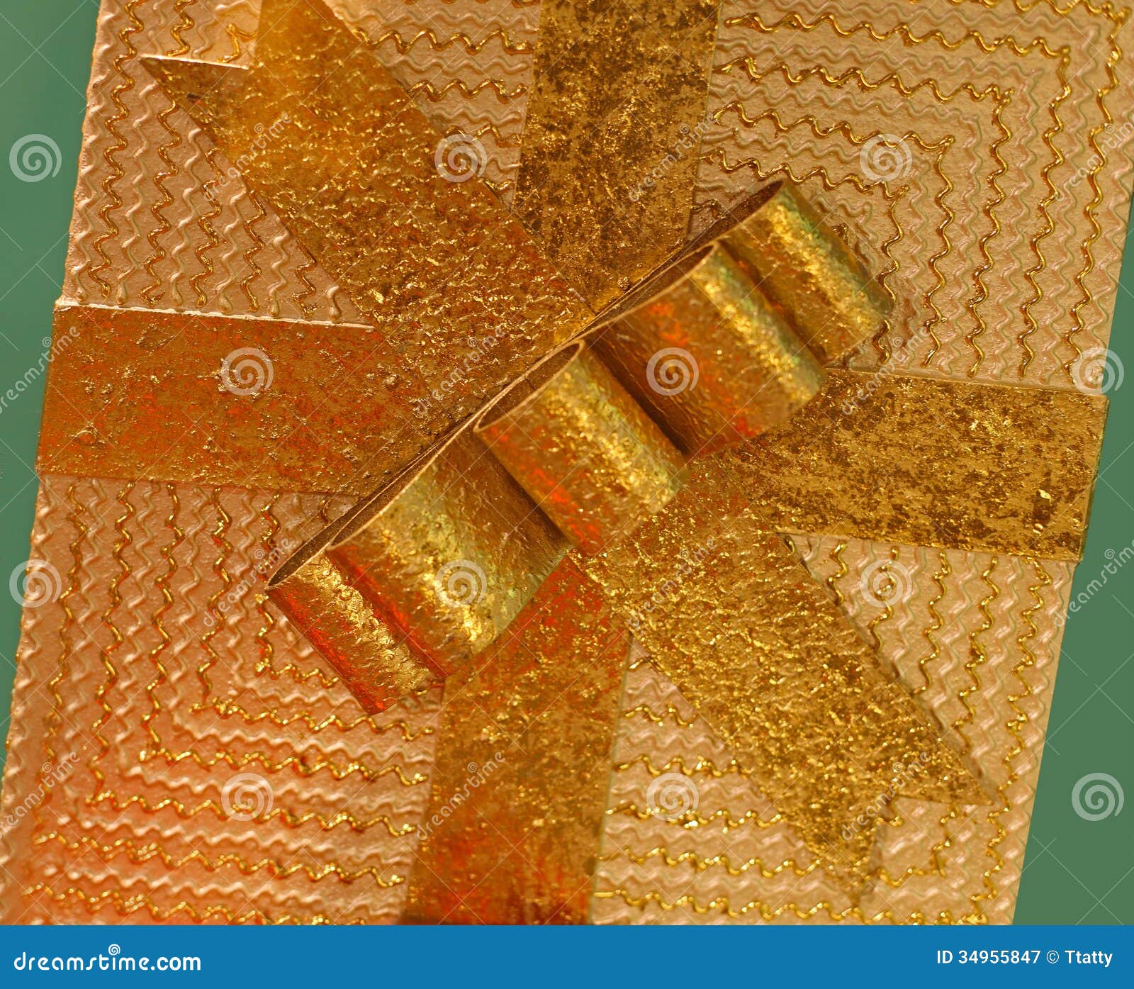 Gold bow stock image. Image of package, closeup, shiny - 34955847
