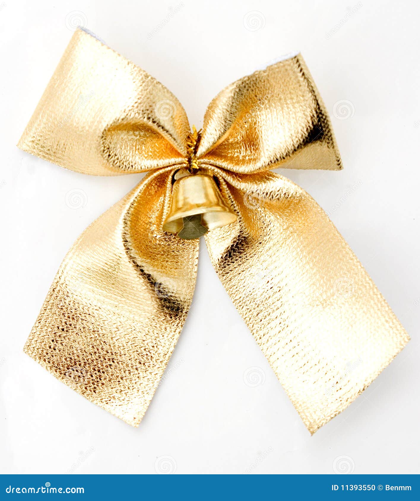 Gold Bow isolated on white stock photo. Image of close - 11393550