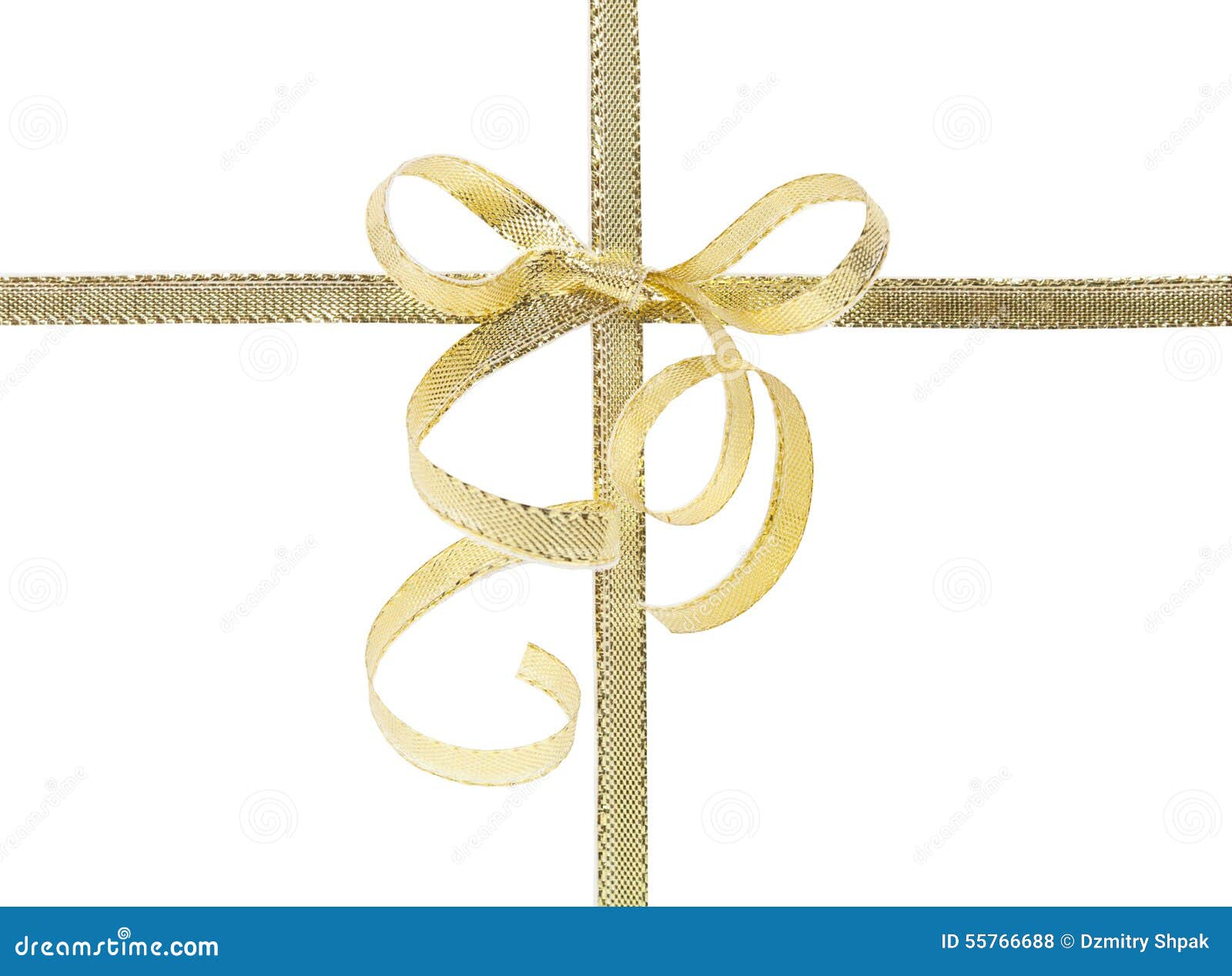 Gold Bow Isolated on White Background Stock Photo - Image of path ...