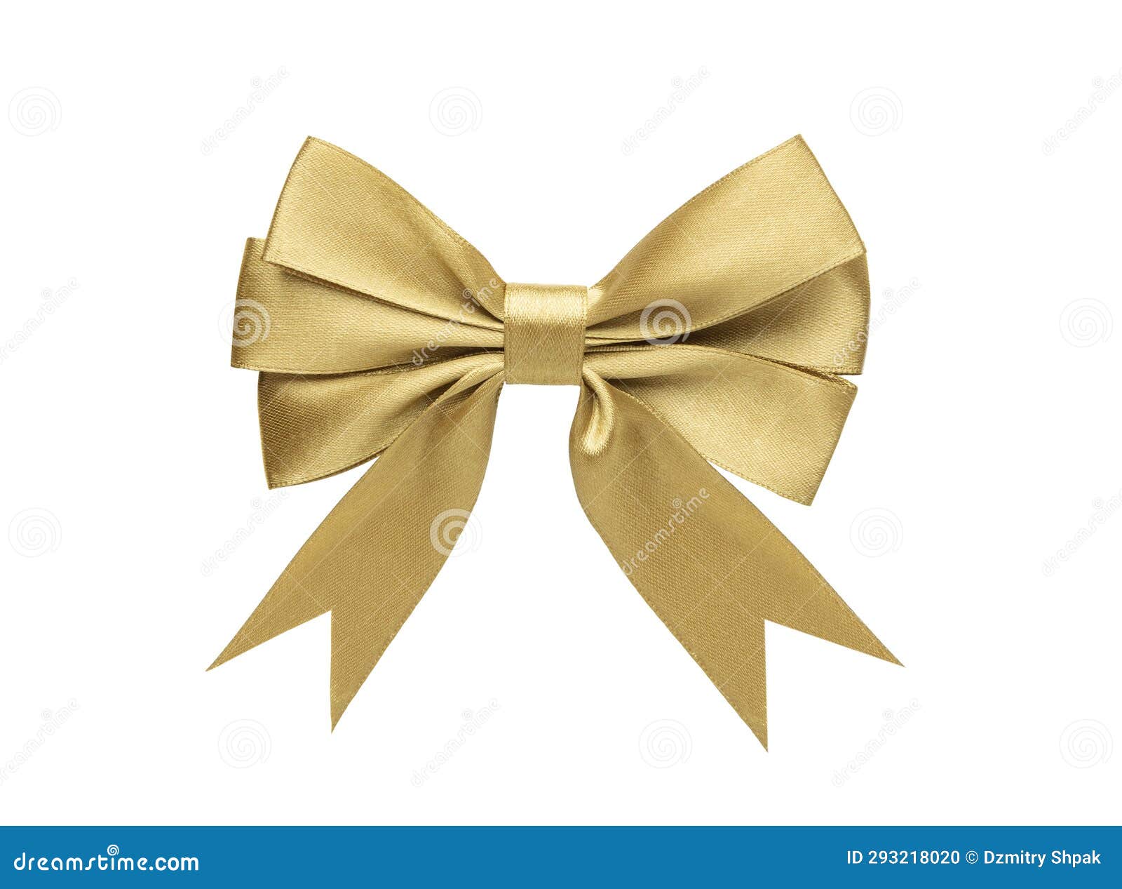 Gold Bow Isolated on White Background. Design Element Stock Photo ...