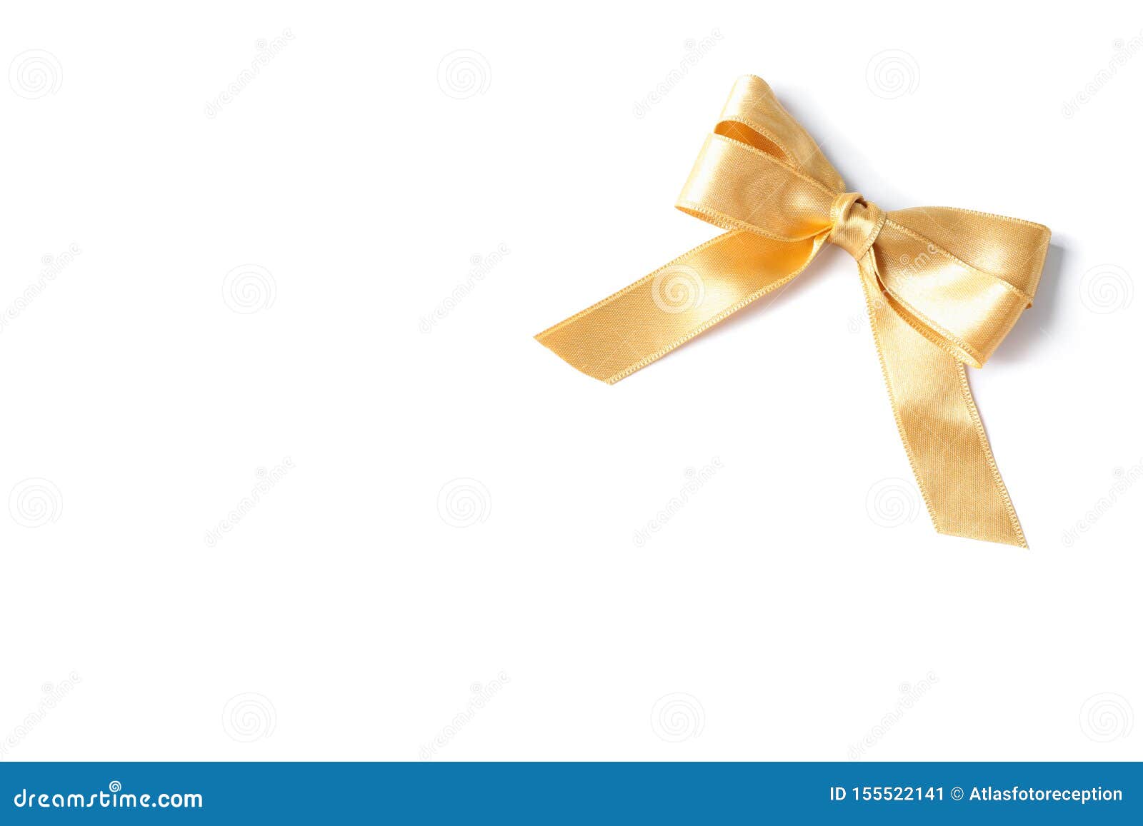 Gold Bow Isolated on White Background Stock Image - Image of isolated ...