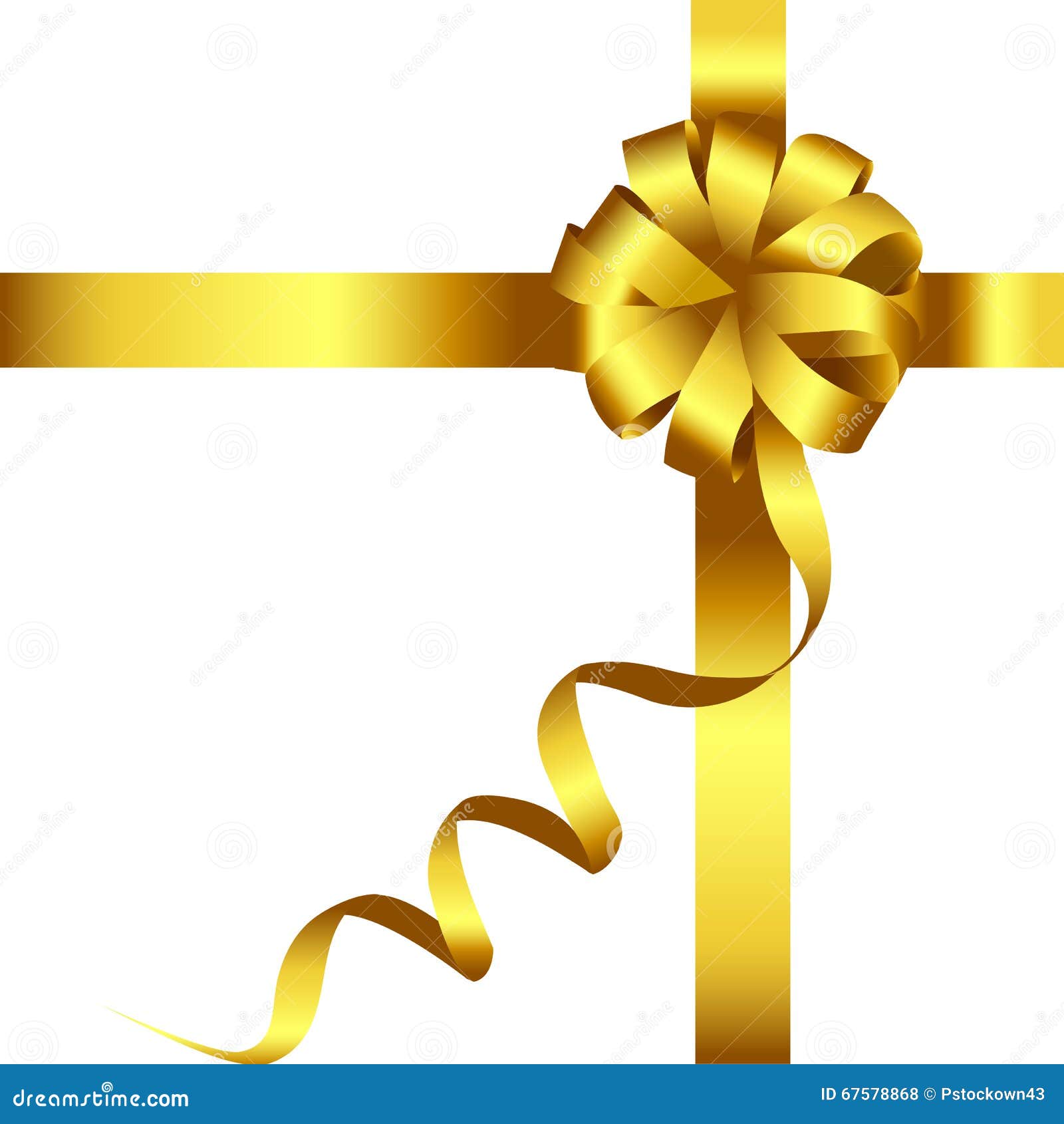 Gold Ribbon Bow Vector