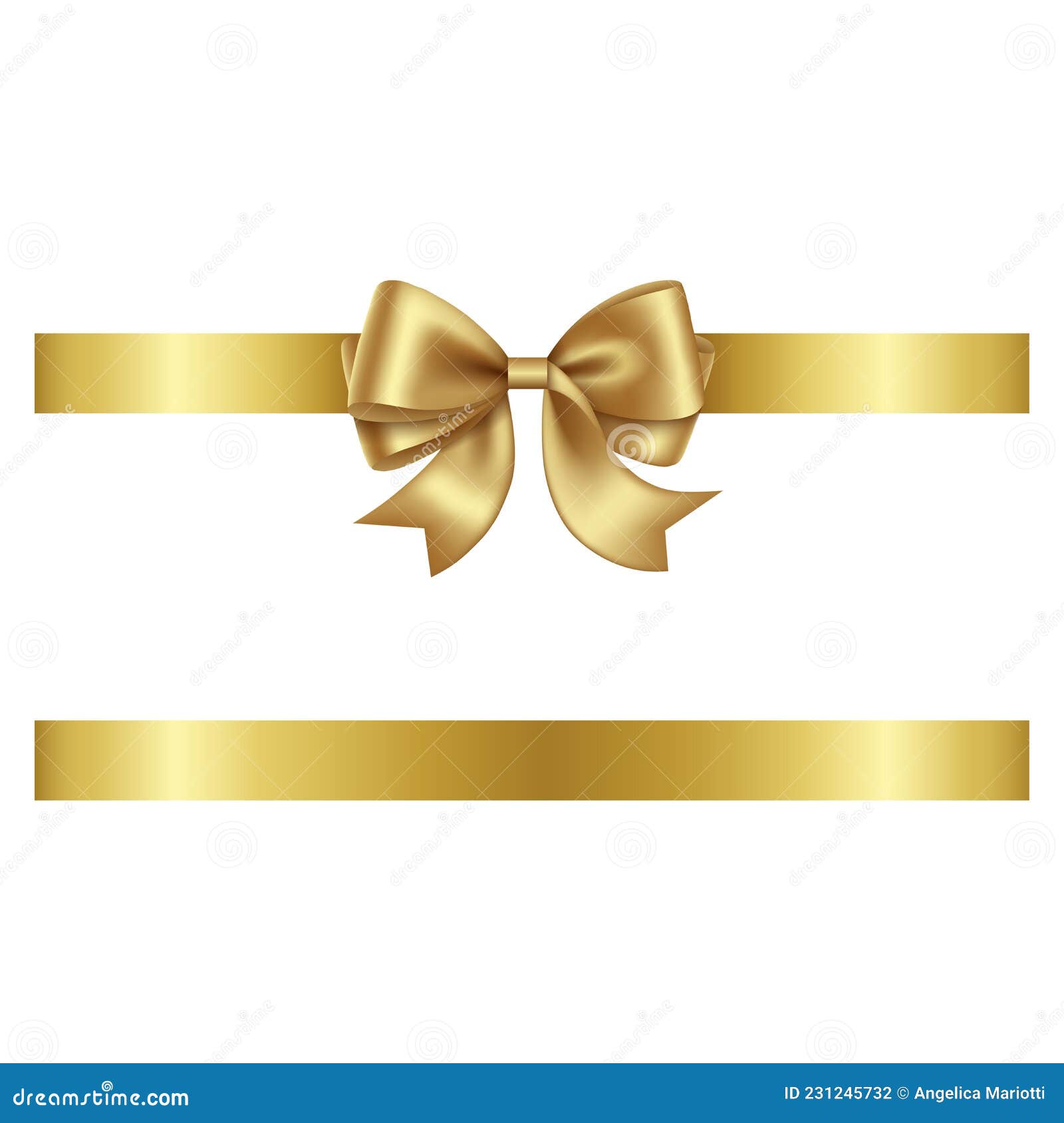 Gold bow and ribbon stock vector. Illustration of decoration - 231245732