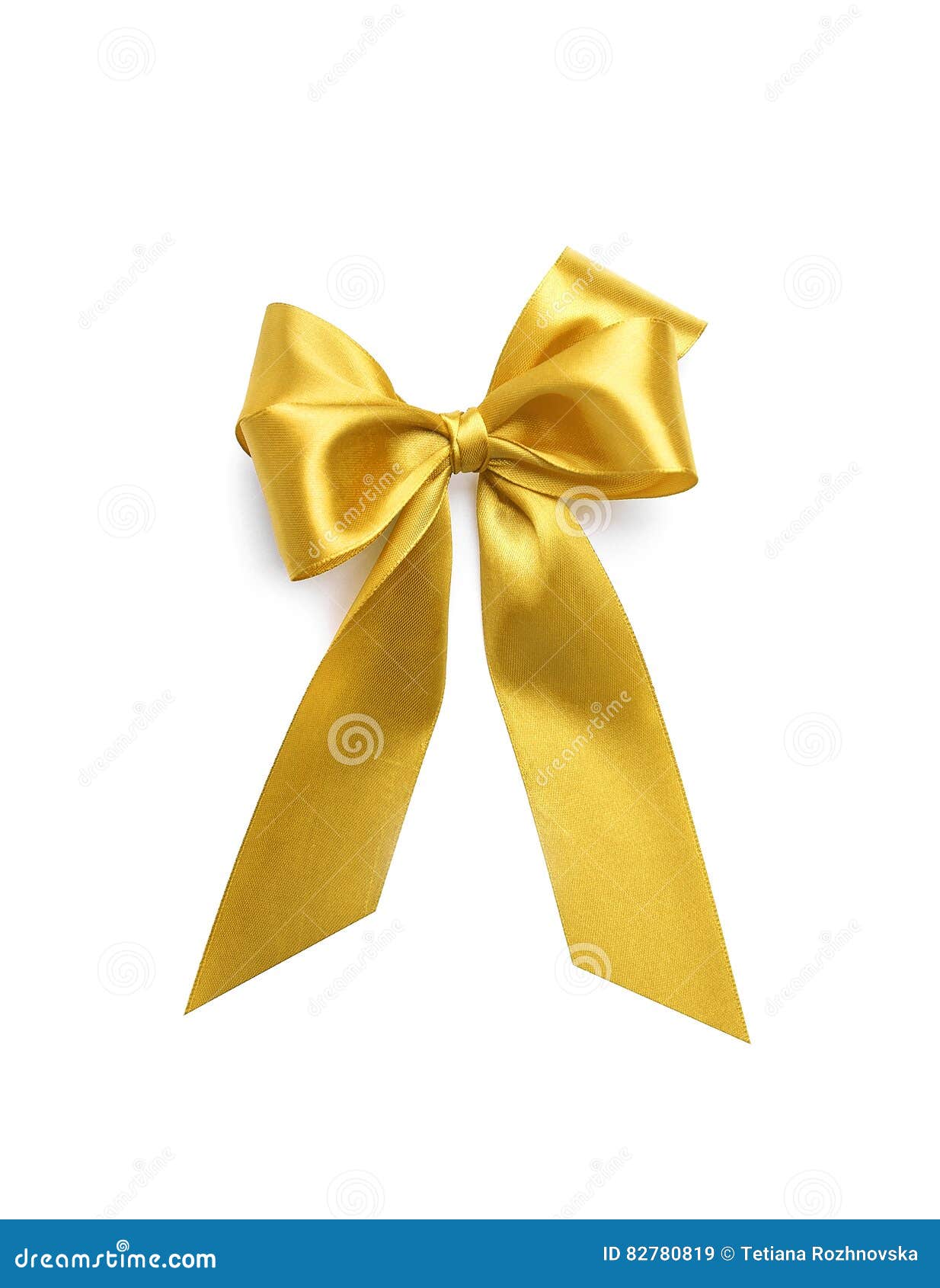 Gold Bow on White Background. Stock Image - Image of ornate, gold: 82780819