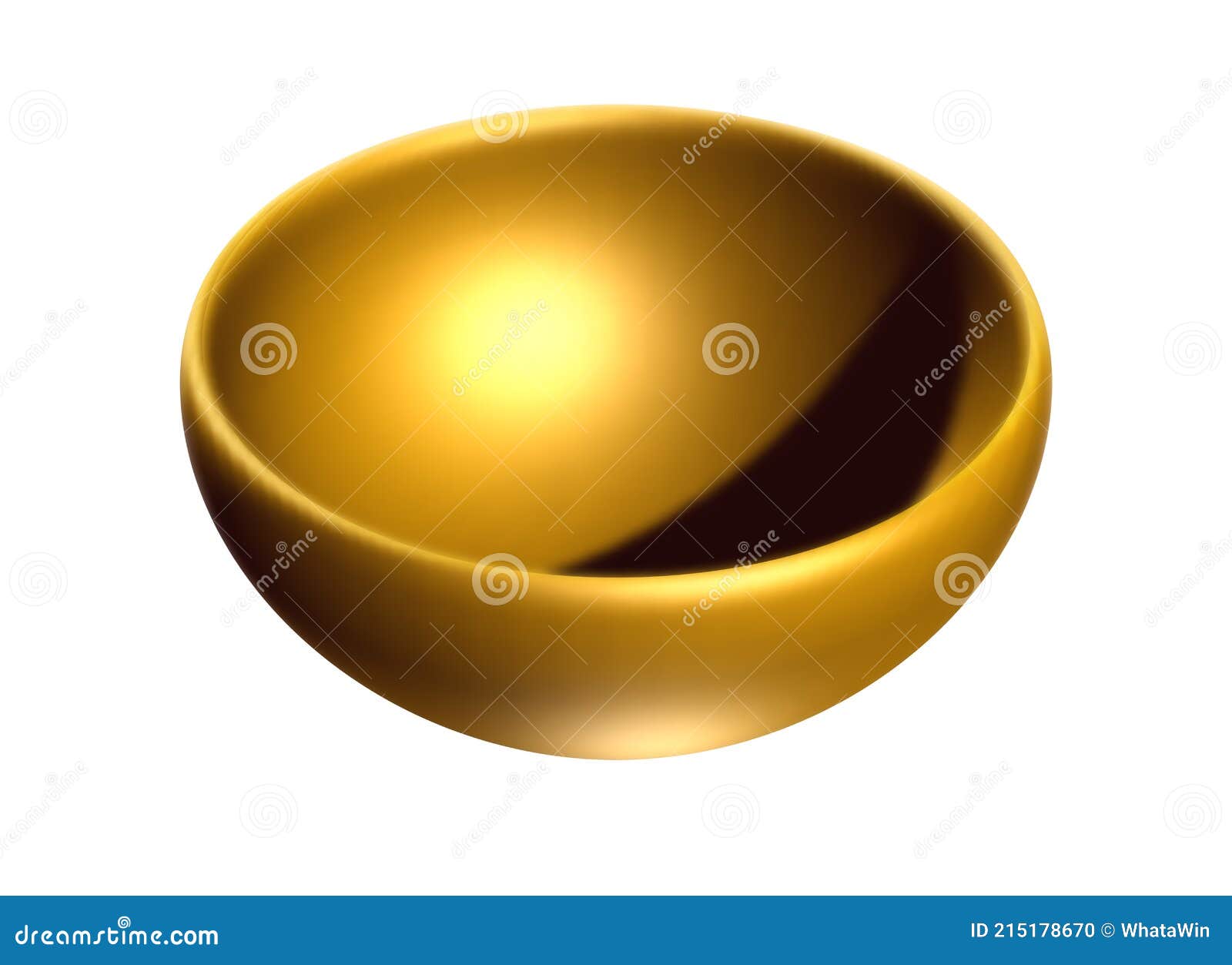 Gold Bowl Realistic Vector Illustration Isolated Stock Vector ...