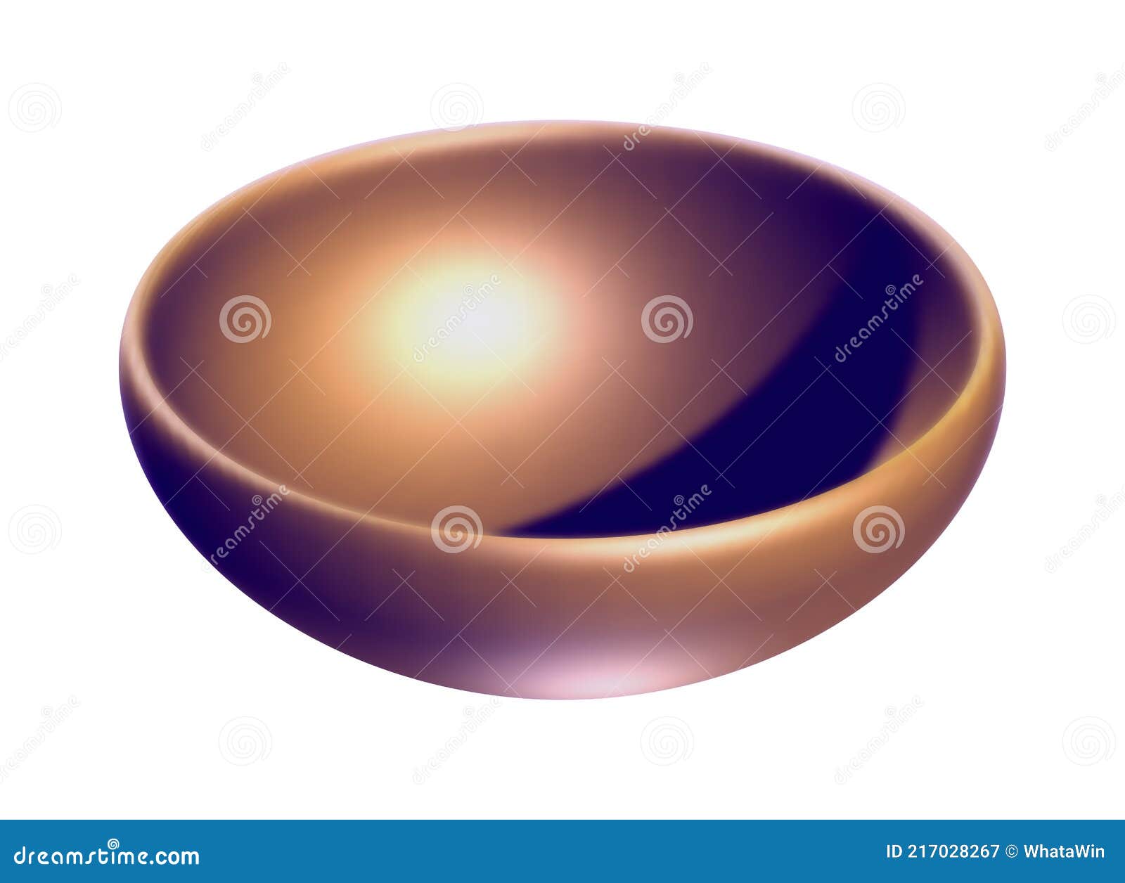 Gold Bowl Realistic Vector Illustration Isolated on White Stock Vector ...