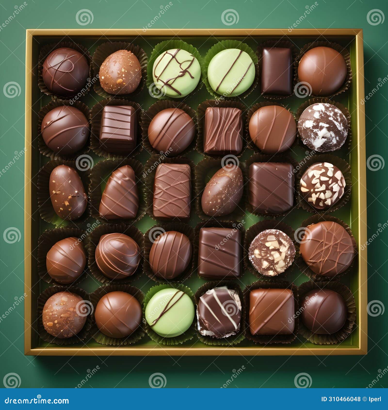 Assorted Chocolates, Luxury Chocolate Bonbons, Top View, Close-up. Food ...