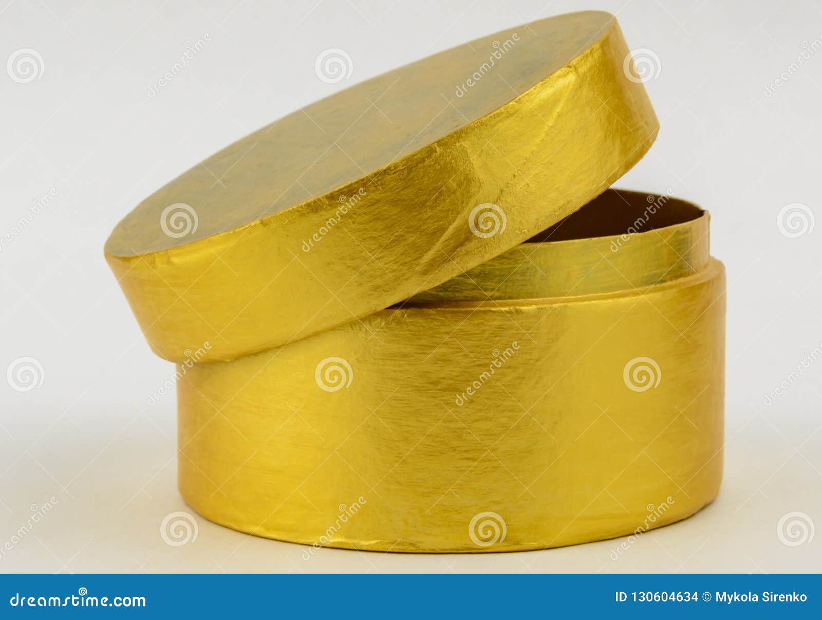Gold Box with Lid for Jewelry on a White Background Stock Photo - Image ...