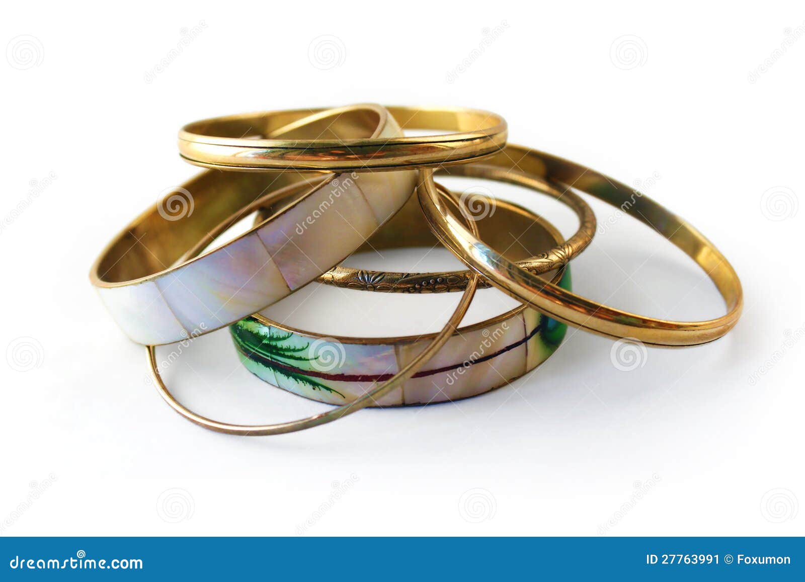 Gold Bracelets 2 stock image. Image of jewelery, ornament - 27763991