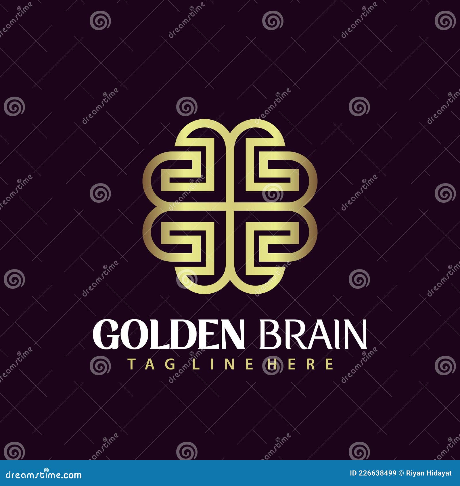 Gold Brain Line Art Logo Design, Abstract Logos Designs Vector Concept ...