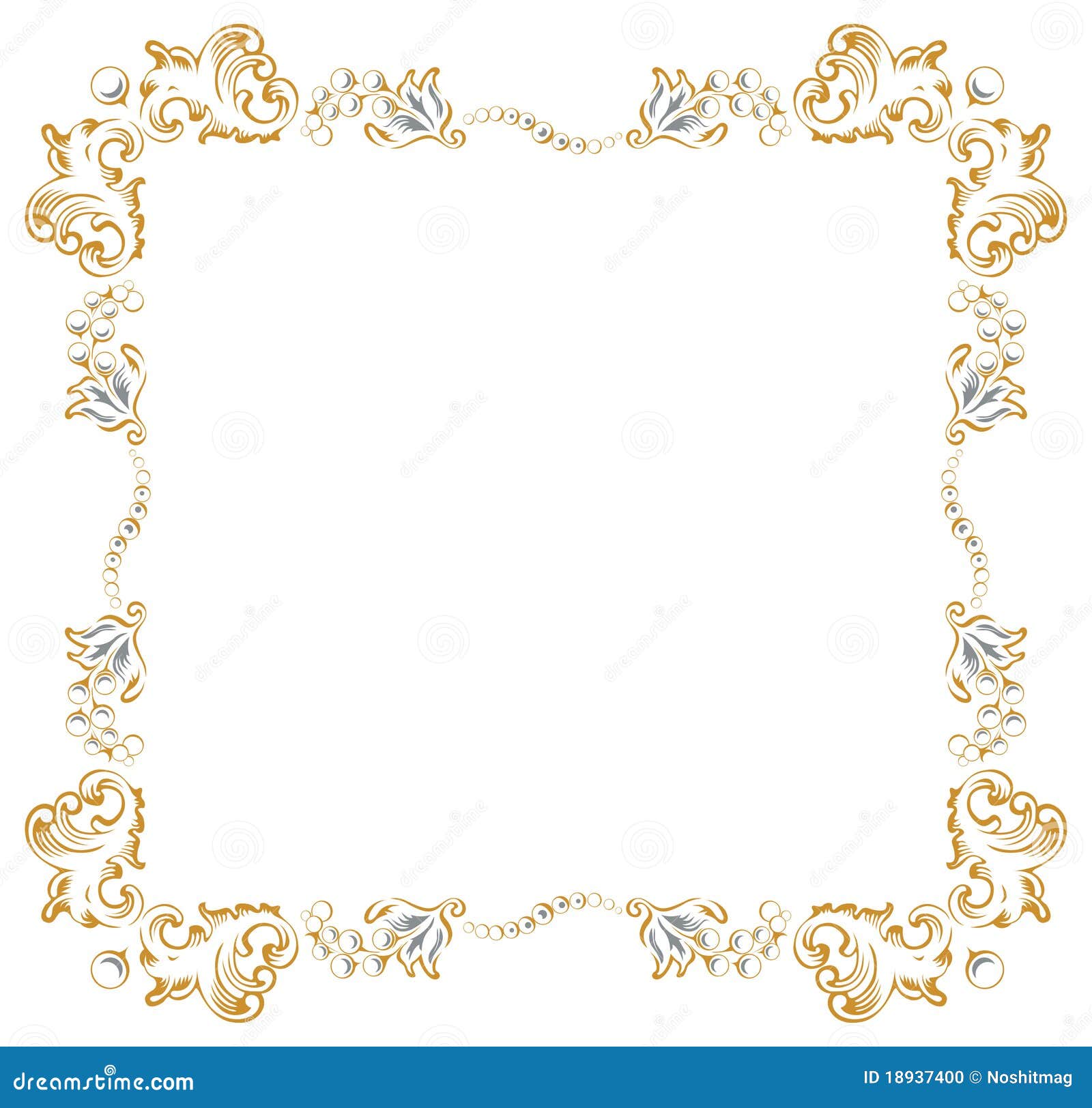 Gold branch border stock vector. Illustration of design - 18937400
