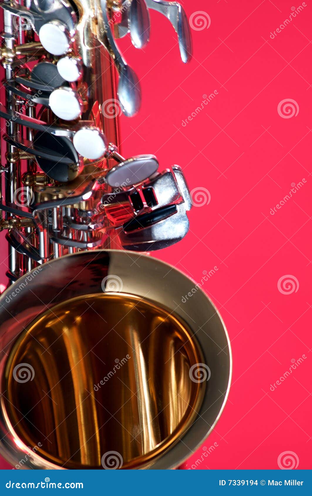 A Gold / Brass Alto Saxophone On White Background With Pearl Keys ...