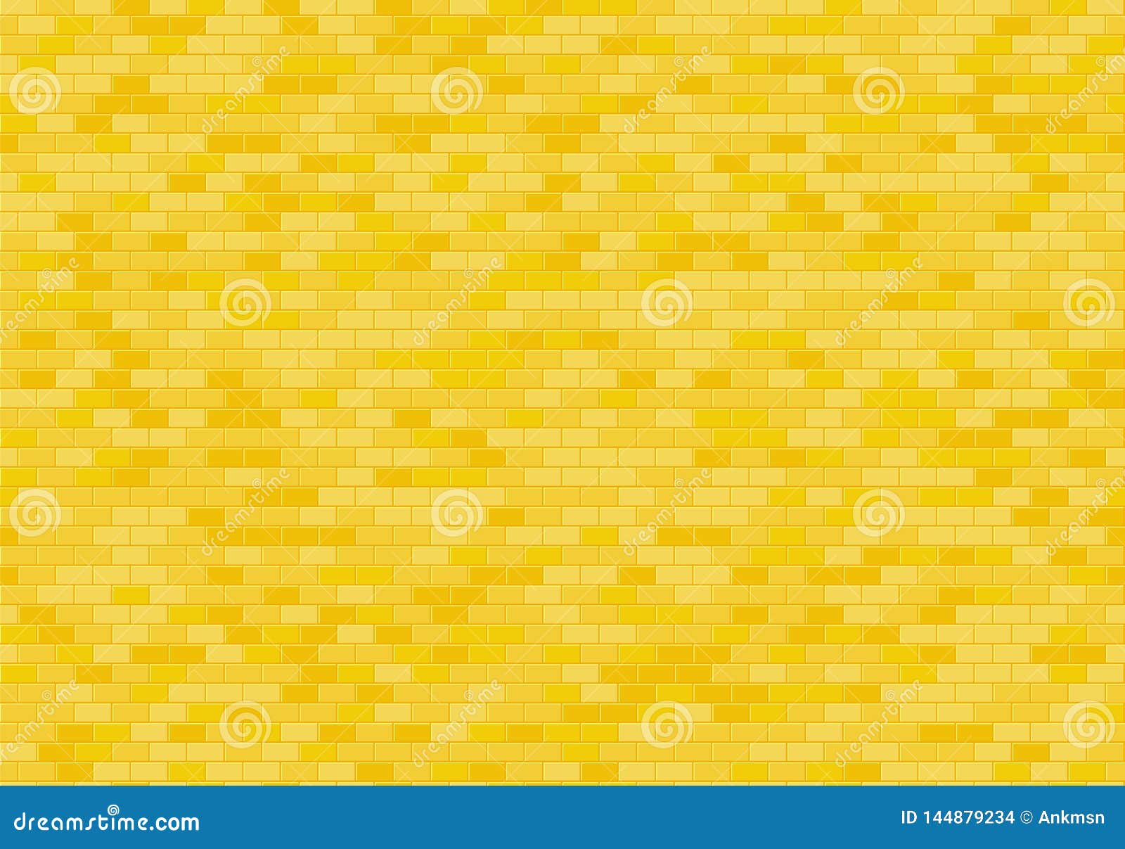 Gold Brick Wall Background. Yellow Bricks Texture Seamless Pattern ...