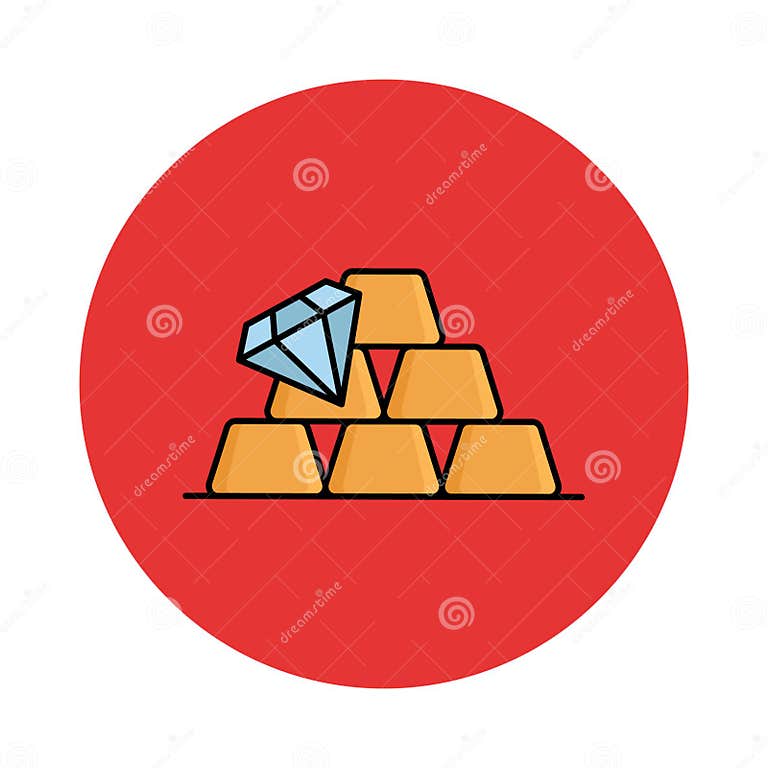 Gold Bricks Isolated Vector Icon that Can Be Easily Modified or Edited ...